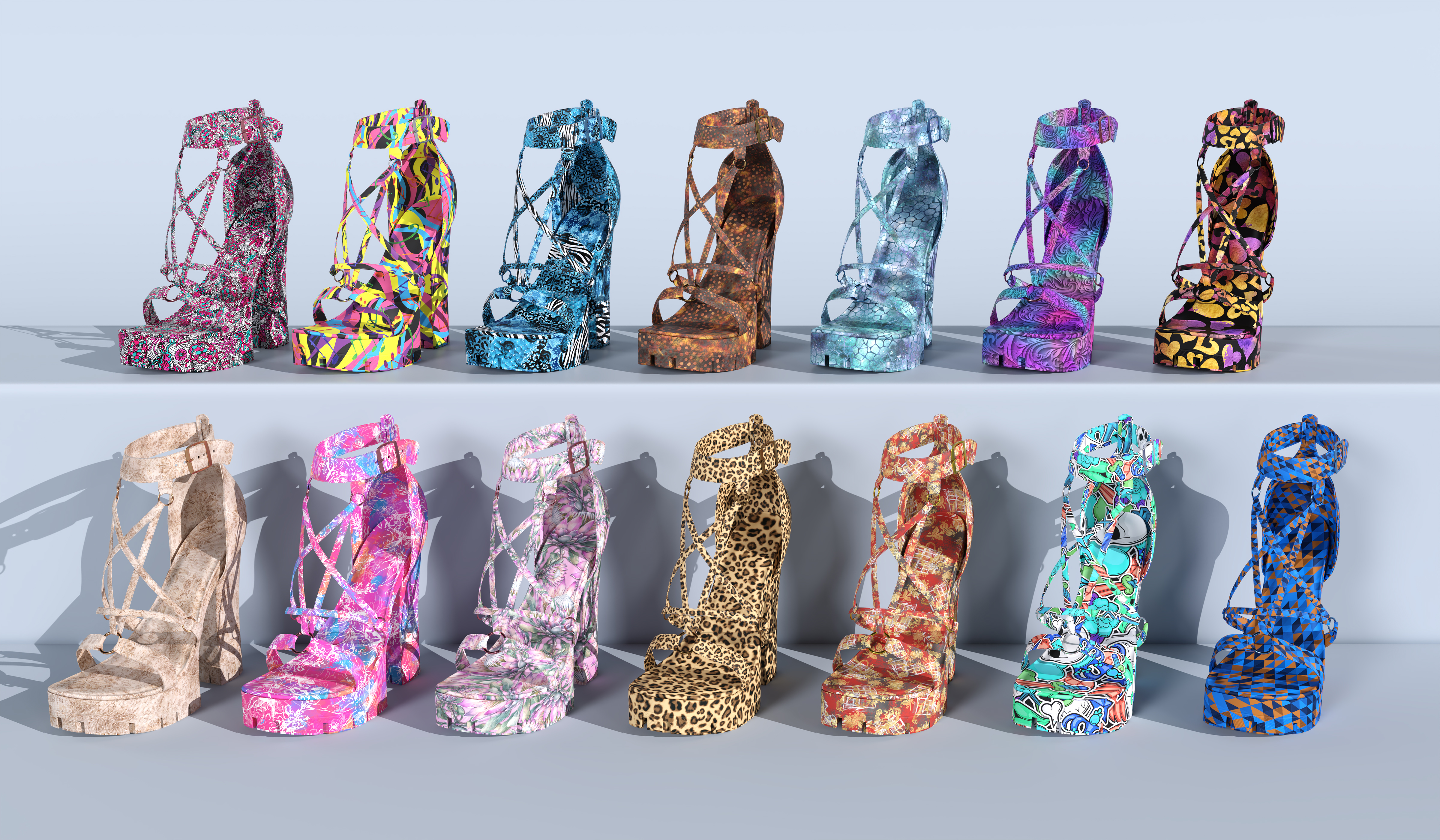 Textras For CW Jessica Platform Heels | Daz 3D