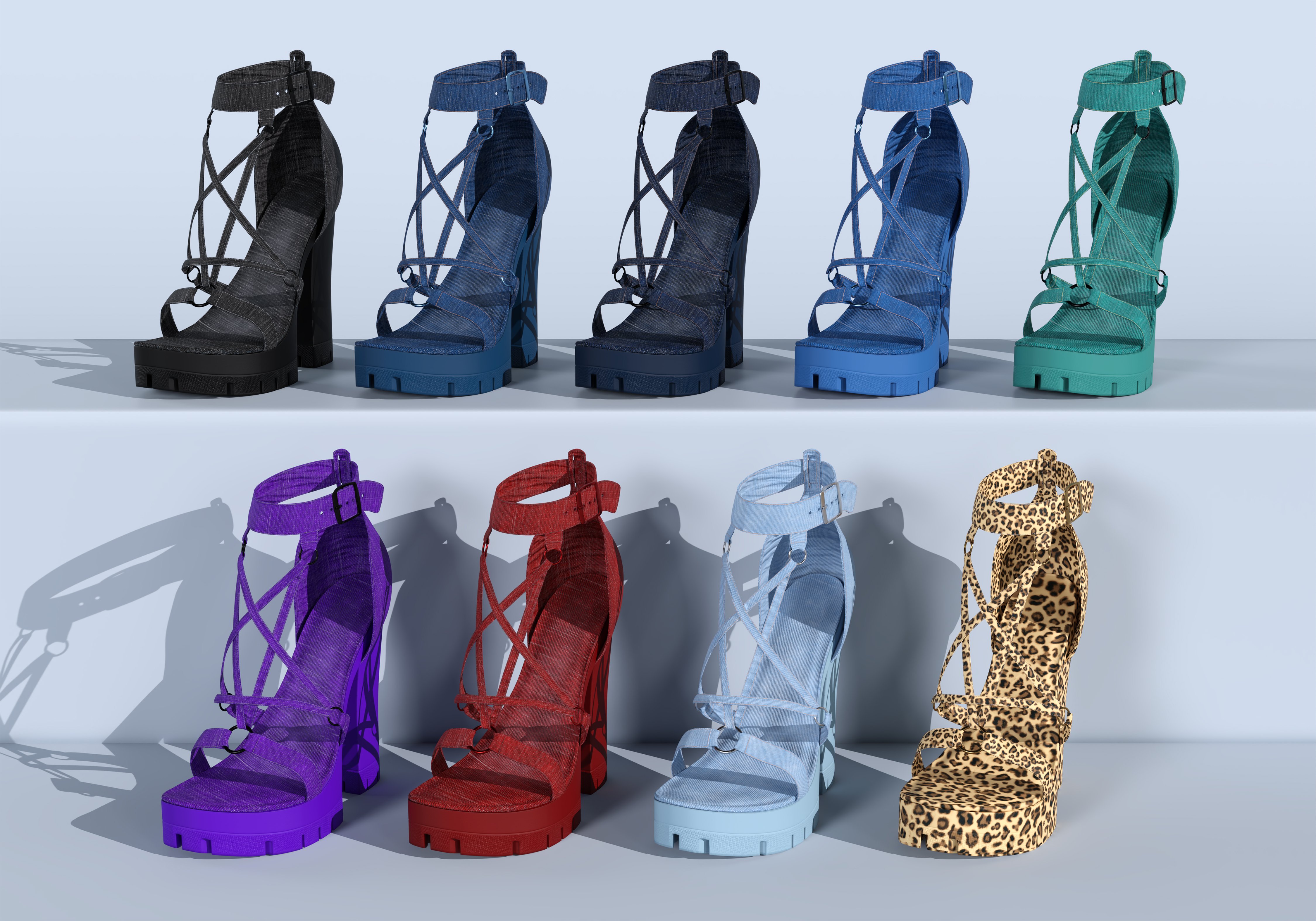 Textras For CW Jessica Platform Heels | Daz 3D