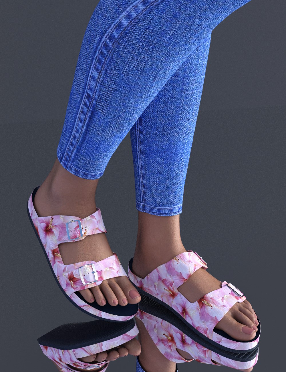 Colorbomb-CW Double Strap Cork Slides | Daz 3D