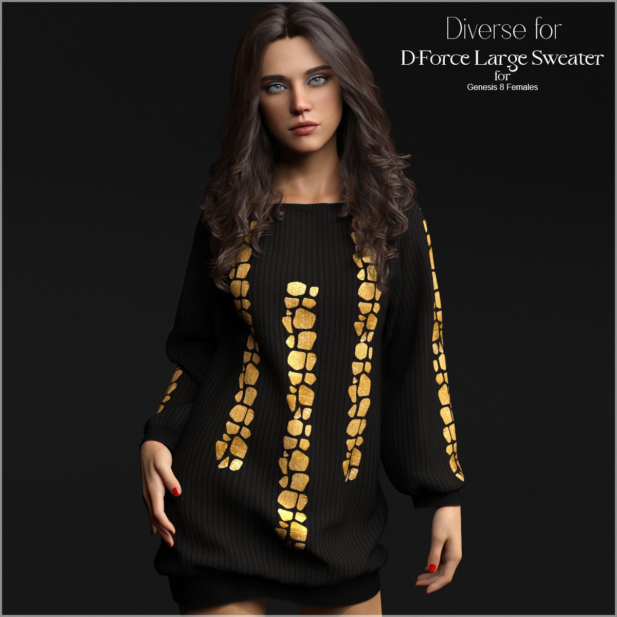 Diverse for D-Force Large Sweater for G8F and G8.1F | Daz 3D