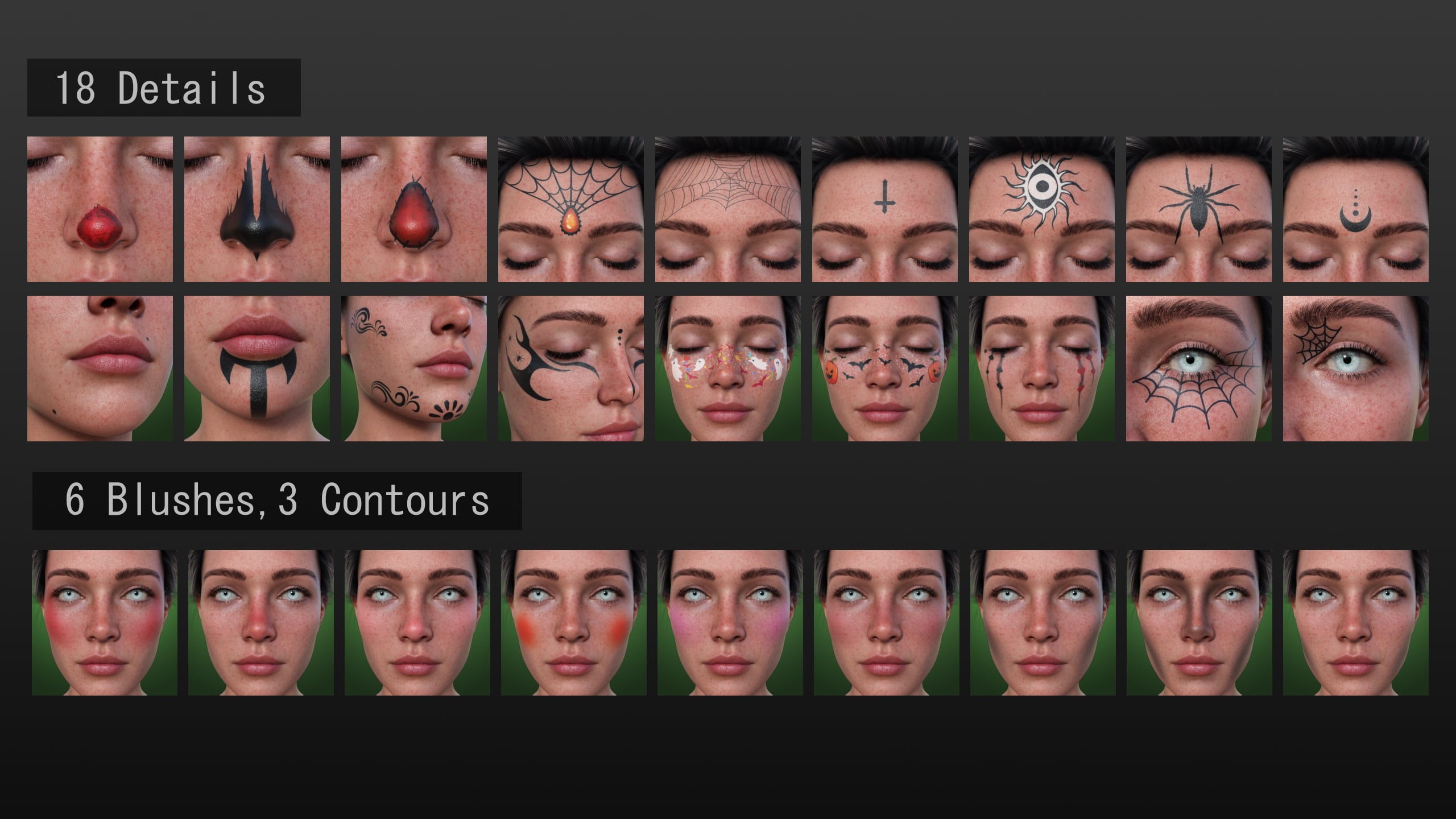 SE Simple Halloween Makeup for Genesis 9 | Daz 3D