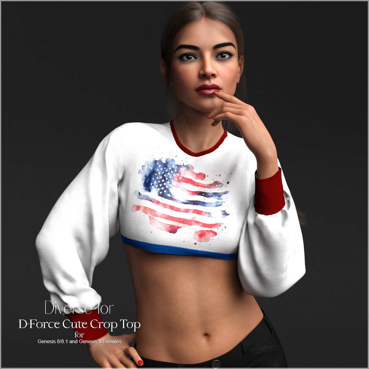 Diverse For Cute Crop Top Daz 3d 1424