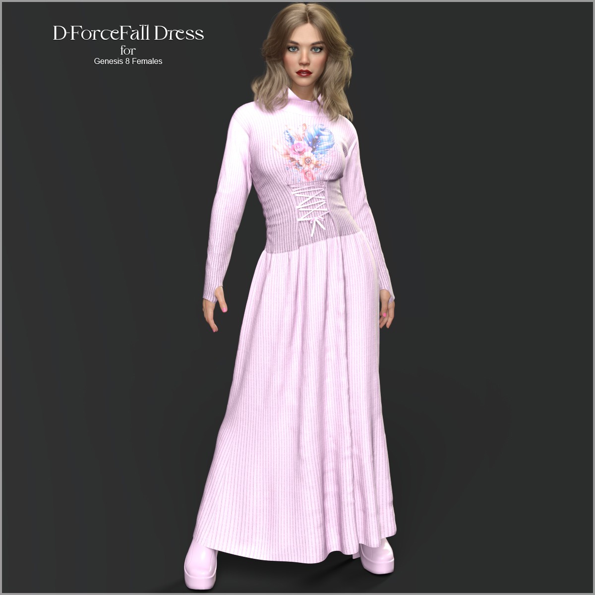 D-Force Fall Dress for G8F and G8.1F | Daz 3D