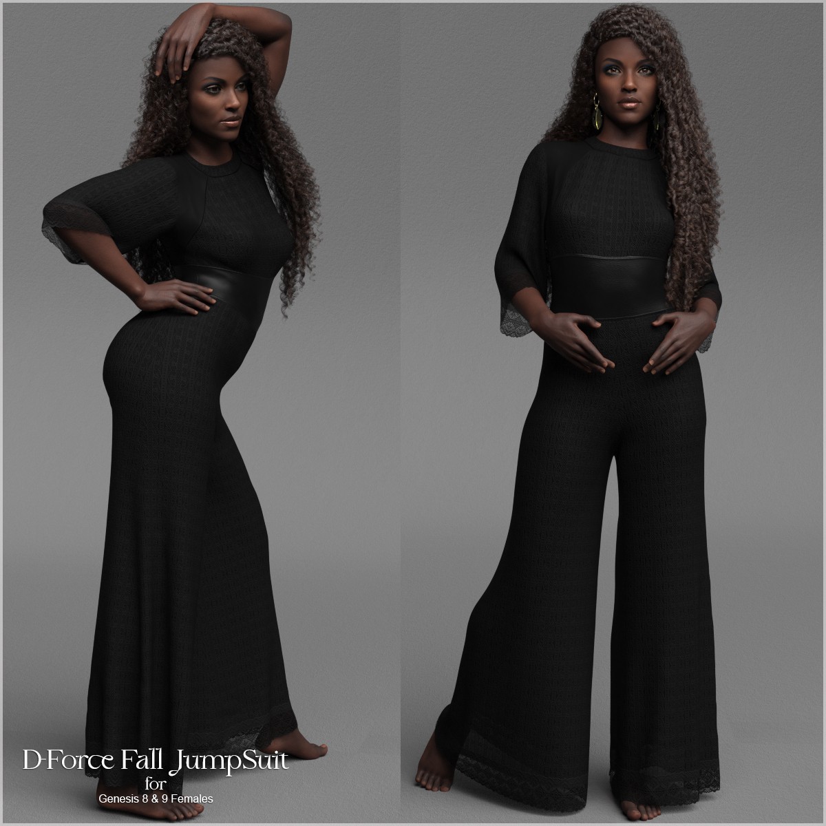 D-Force Fall JumpSuit for Genesis 8 and 9 Females | Daz 3D