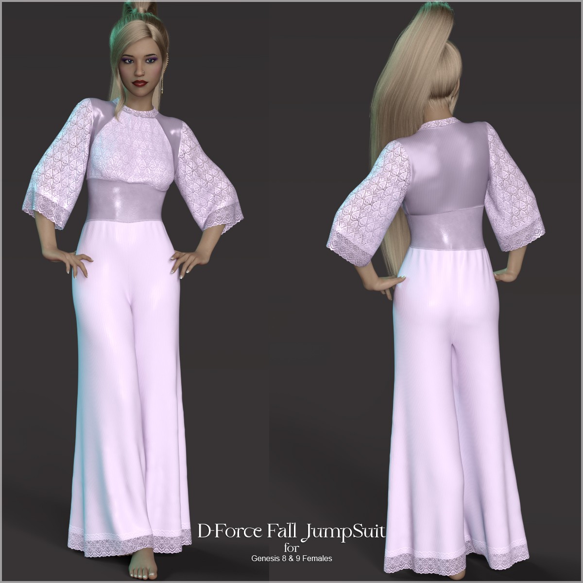 D-Force Fall JumpSuit for Genesis 8 and 9 Females | Daz 3D
