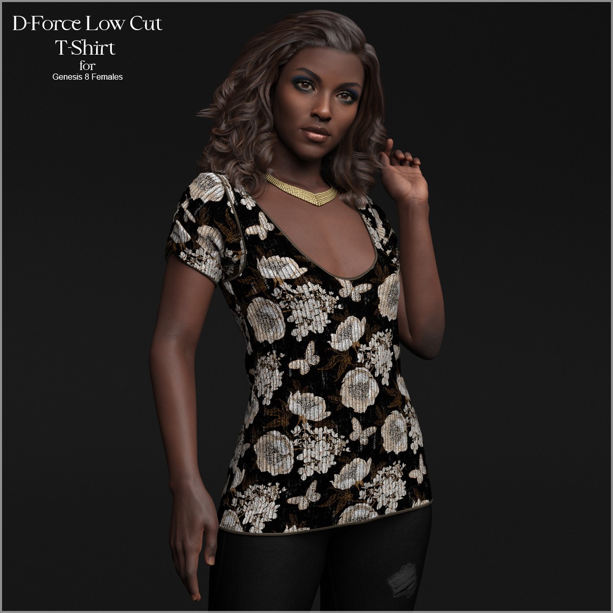 D-Force Low Cut T-Shirt for G8F and G8.1F | Daz 3D