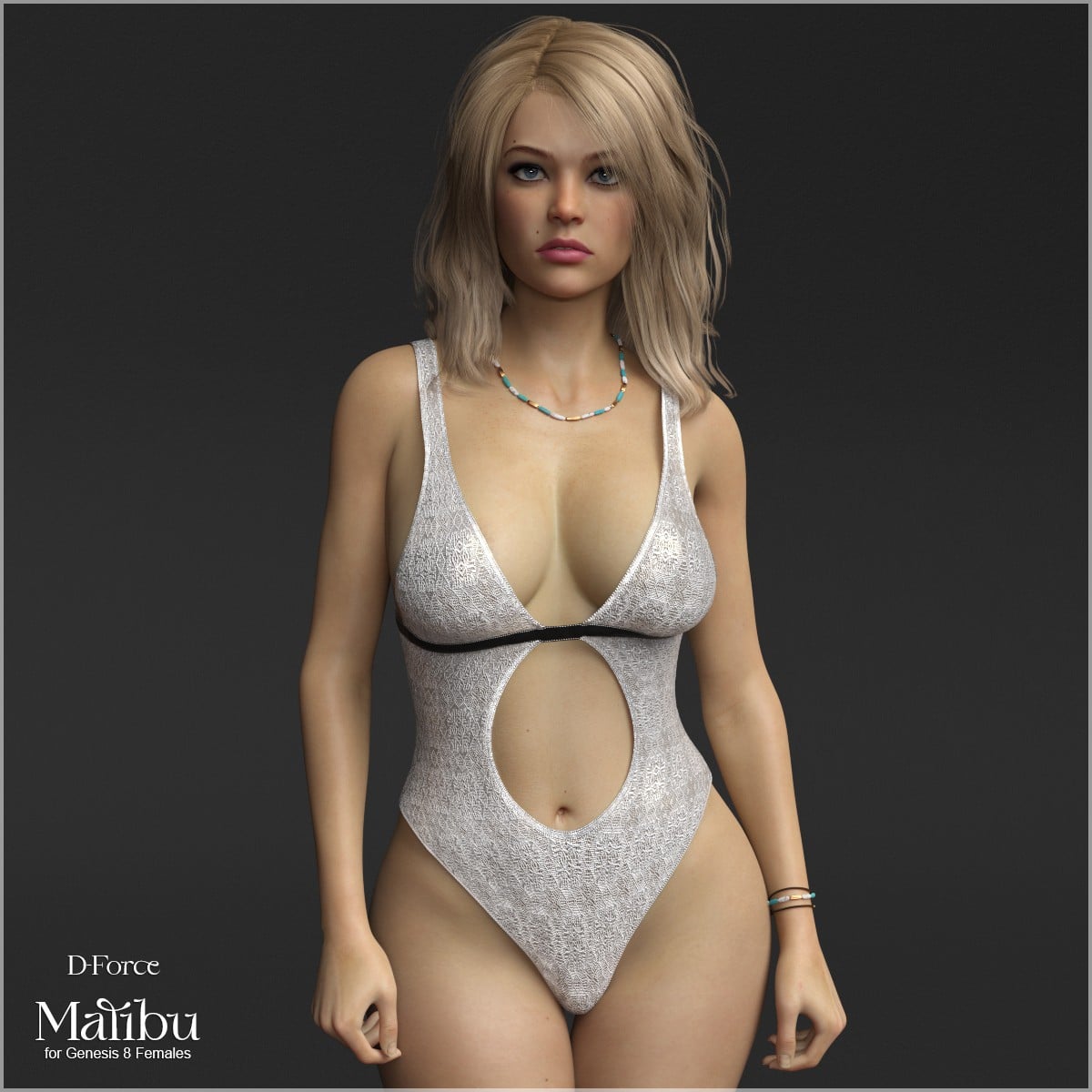 D-Force Malibu Swimsuit for G8F and G8.1F | Daz 3D