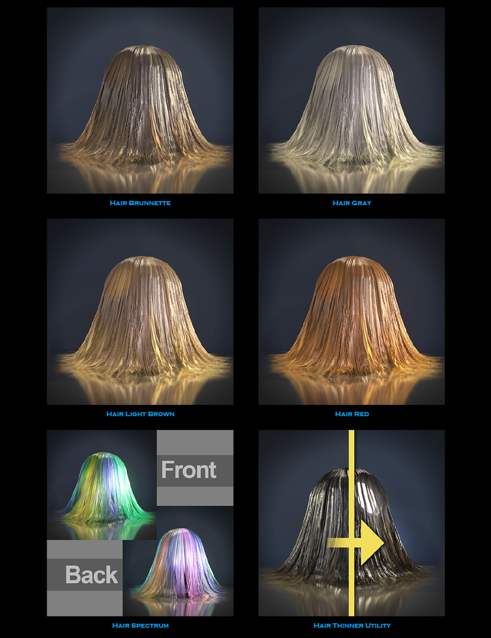 dForce Waterfall and Hair Prop | Daz 3D