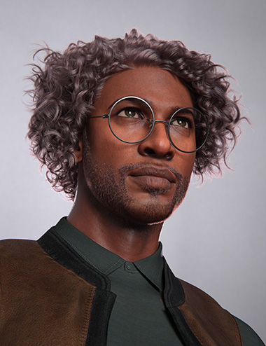 dForce AK Wise Hair for Genesis 9, 8, and 8.1 Male | Daz 3D