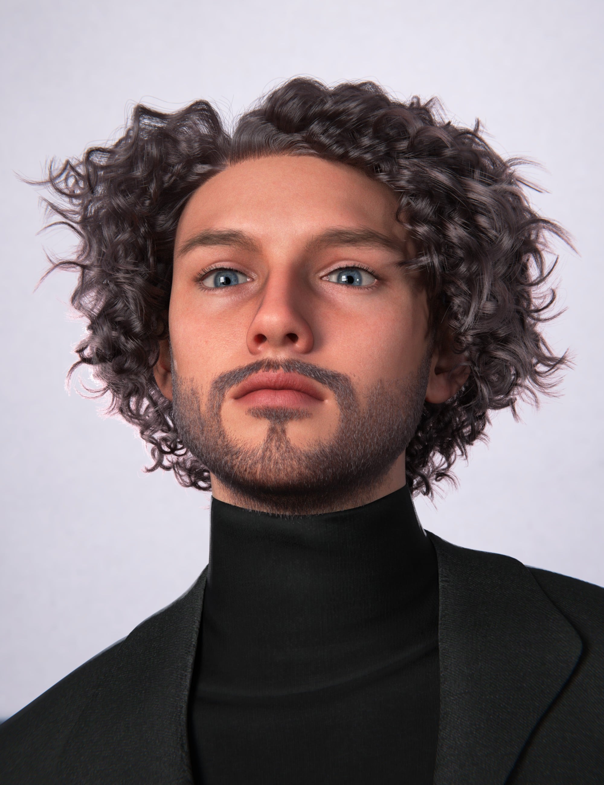 dForce AK Wise Hair for Genesis 9, 8, and 8.1 Male | Daz 3D