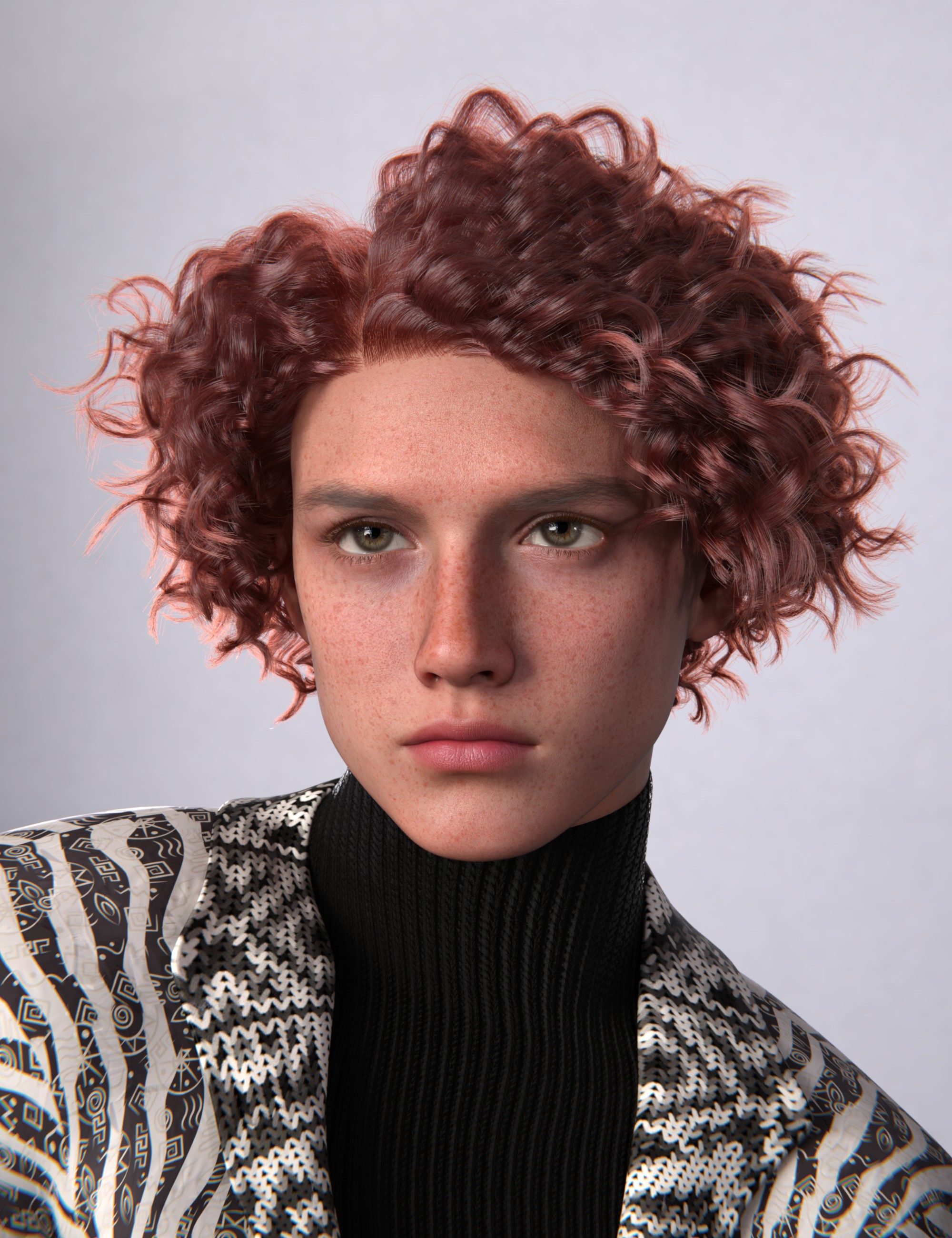 dForce AK Wise Hair for Genesis 9, 8, and 8.1 Male | Daz 3D