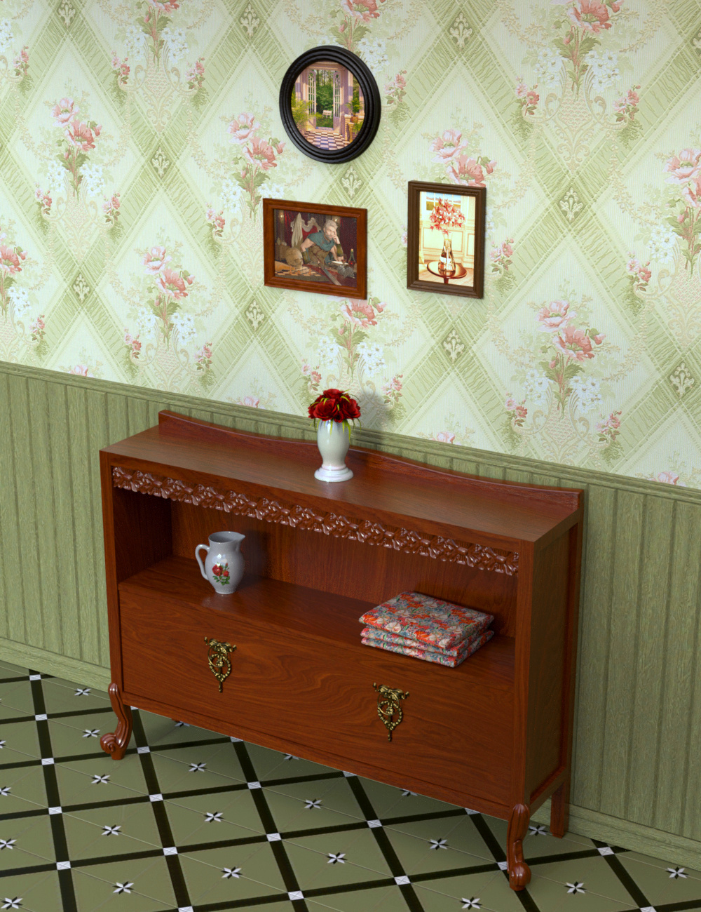 Victorian Bathroom Vignette | Daz 3D