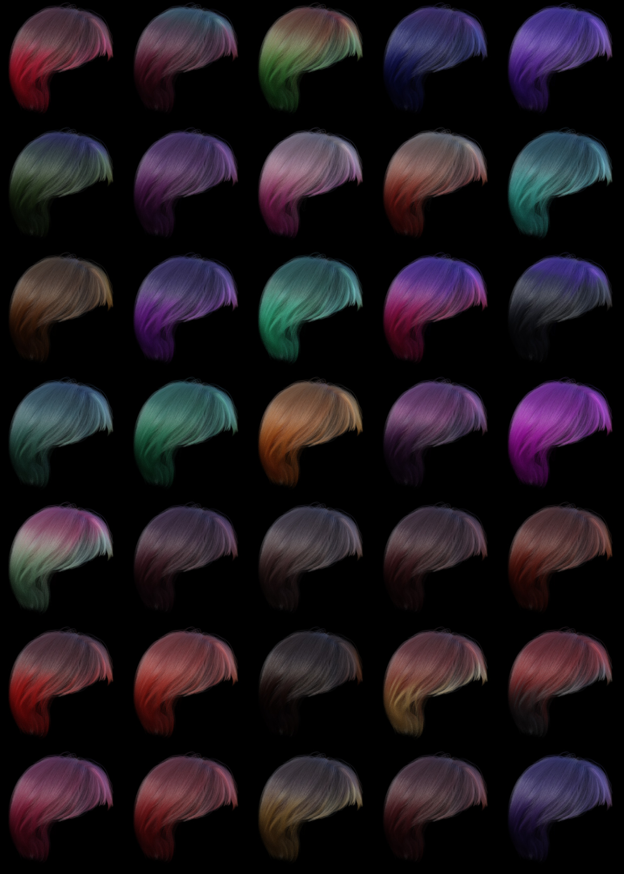 dForce Strand-Based Autumn Style Bob Hair Color Expansion | Daz 3D