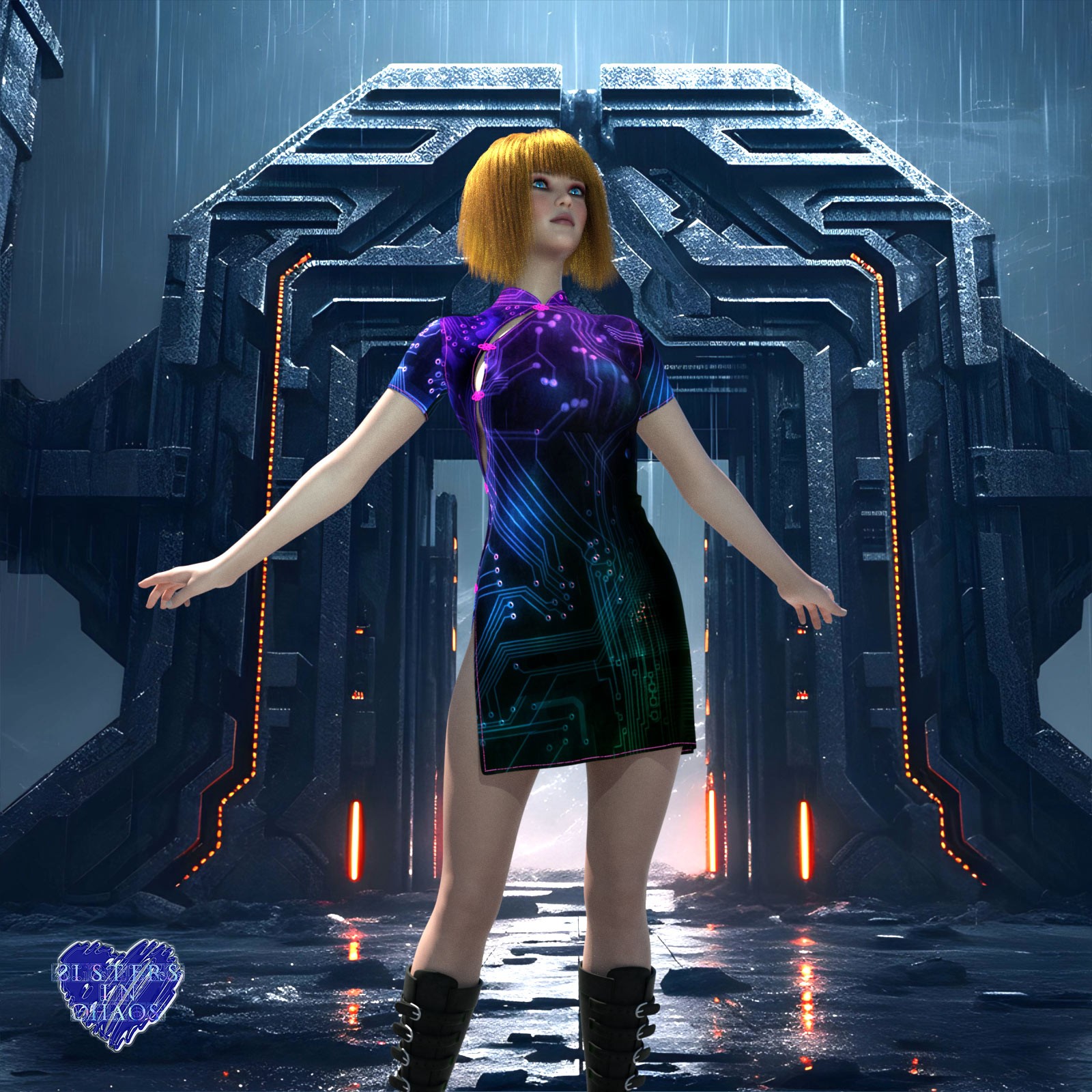 SIC Cyberpunk for Xiah Dress | Daz 3D