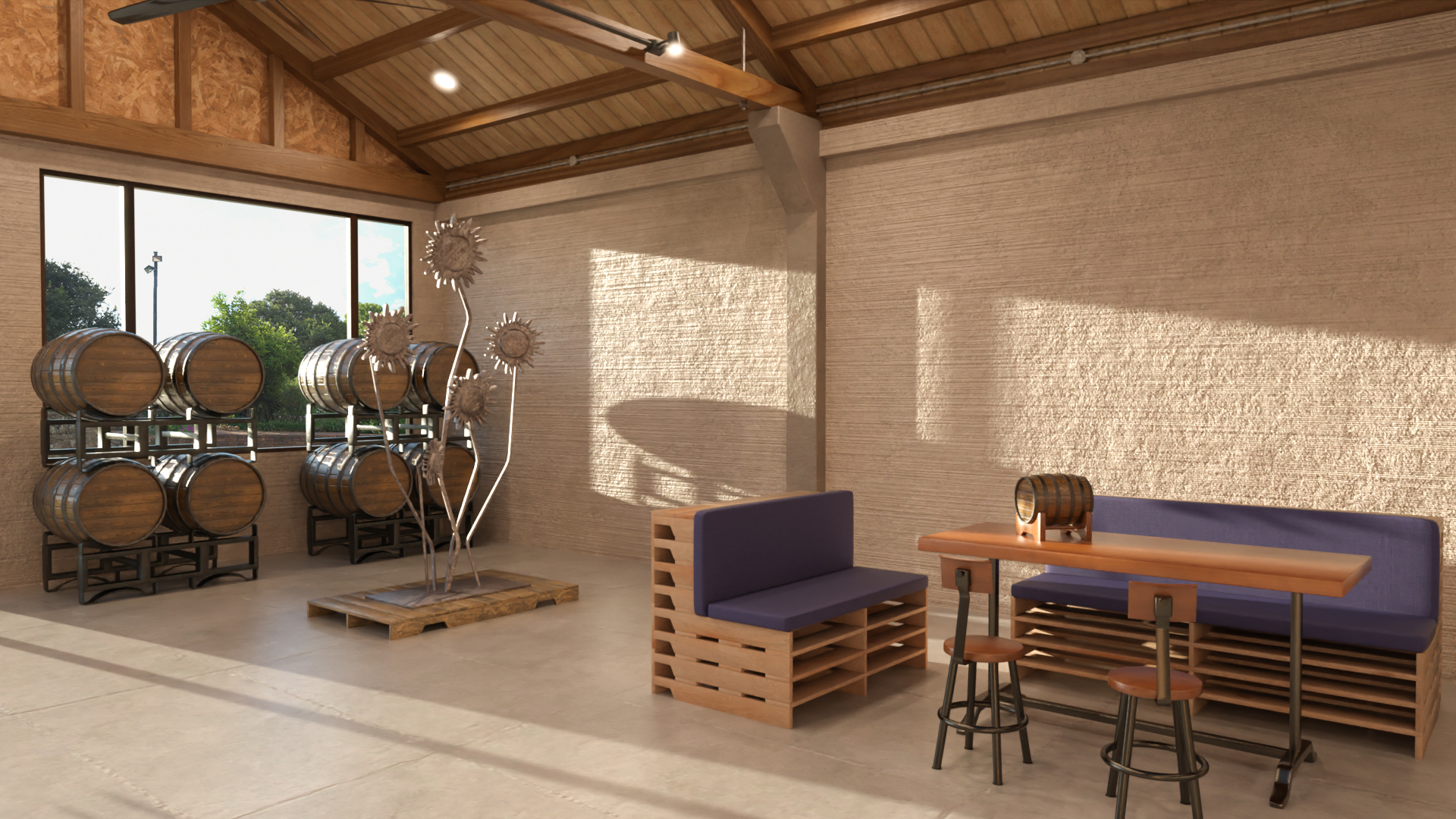 Modern Barn Restaurant | Daz 3D