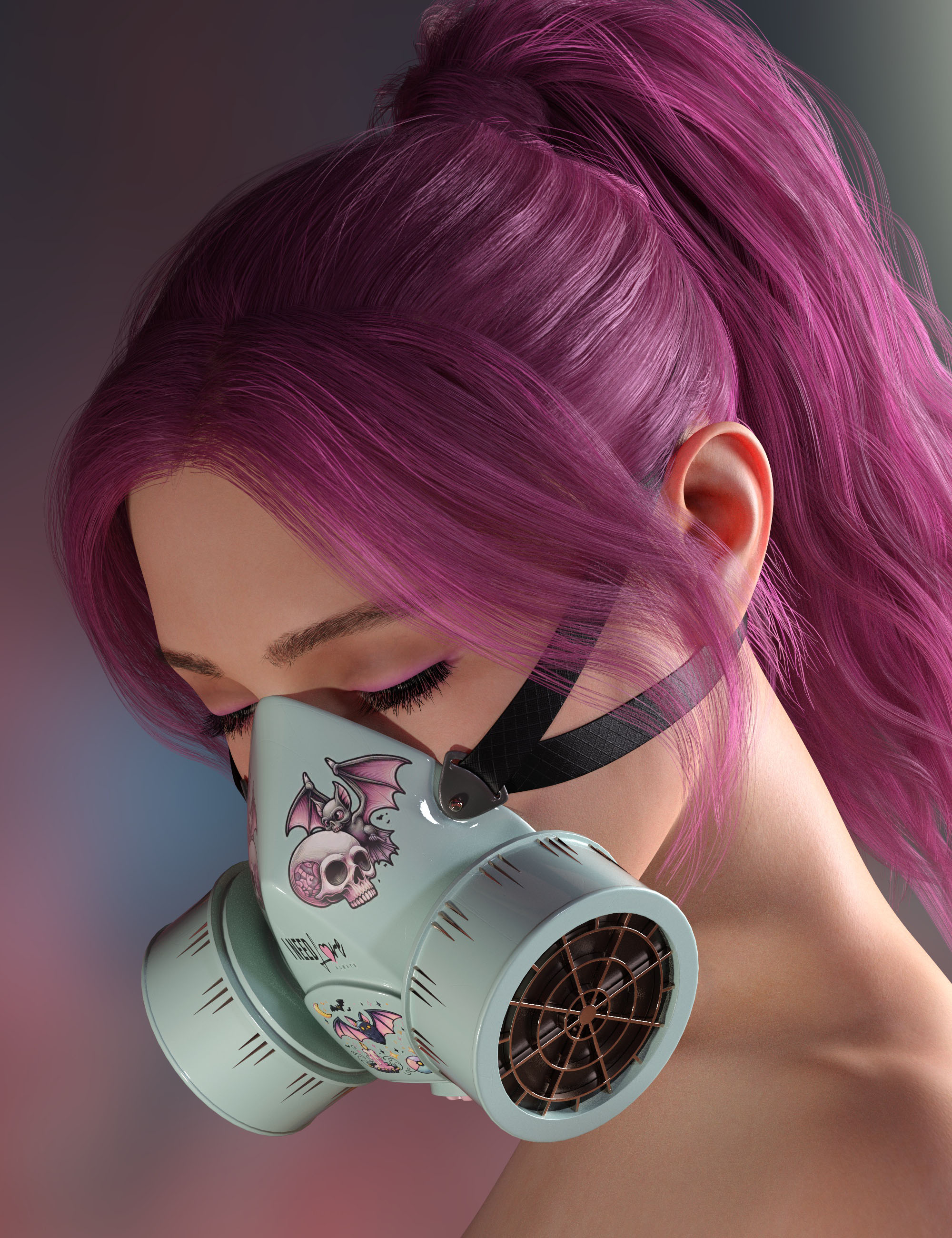 Pastel Goth Mask for Genesis 9 | Daz 3D