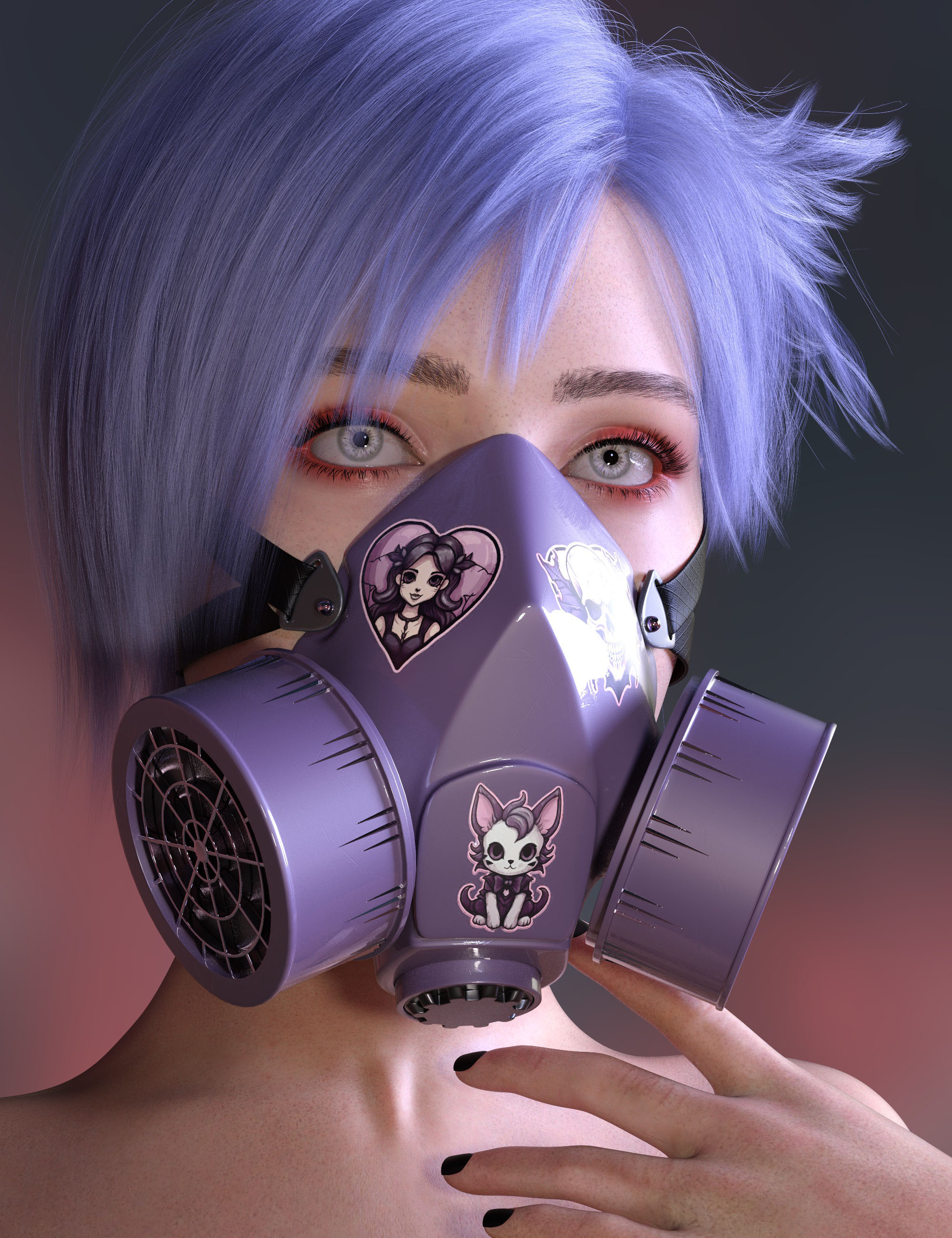 Pastel Goth Mask for Genesis 9 | Daz 3D