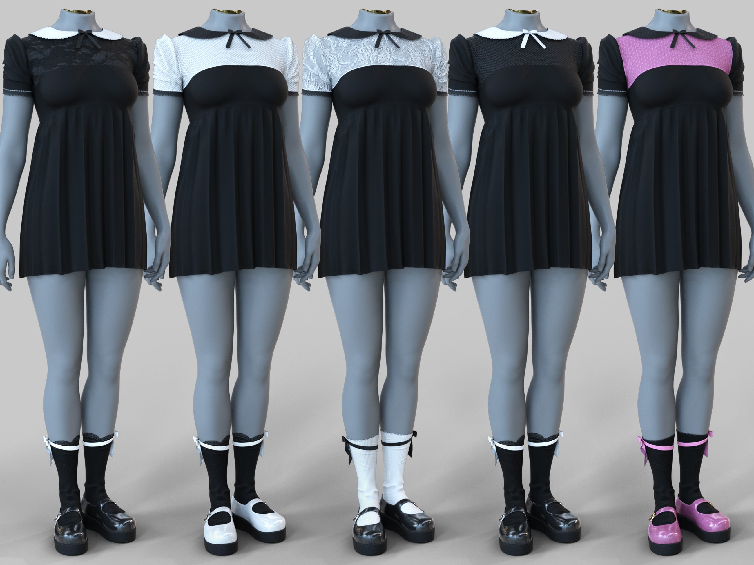 dForce Sweet Emo Outfit for Genesis 9 | Daz 3D