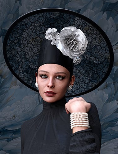 Glamour Hat Set Collection for Genesis 9 Female 02 | Daz 3D