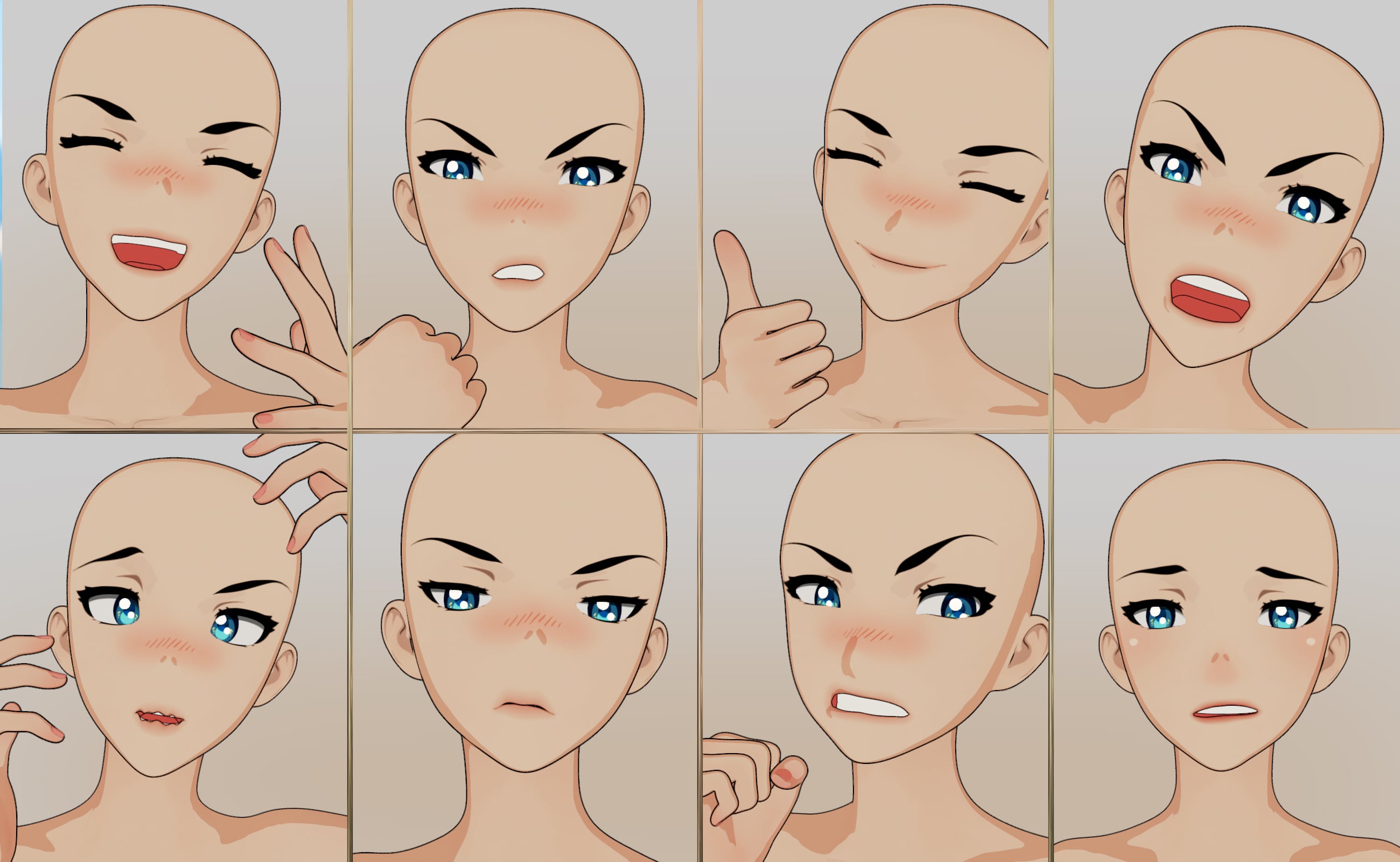 Genesis 9 Anime Base Expressions | Daz 3D
