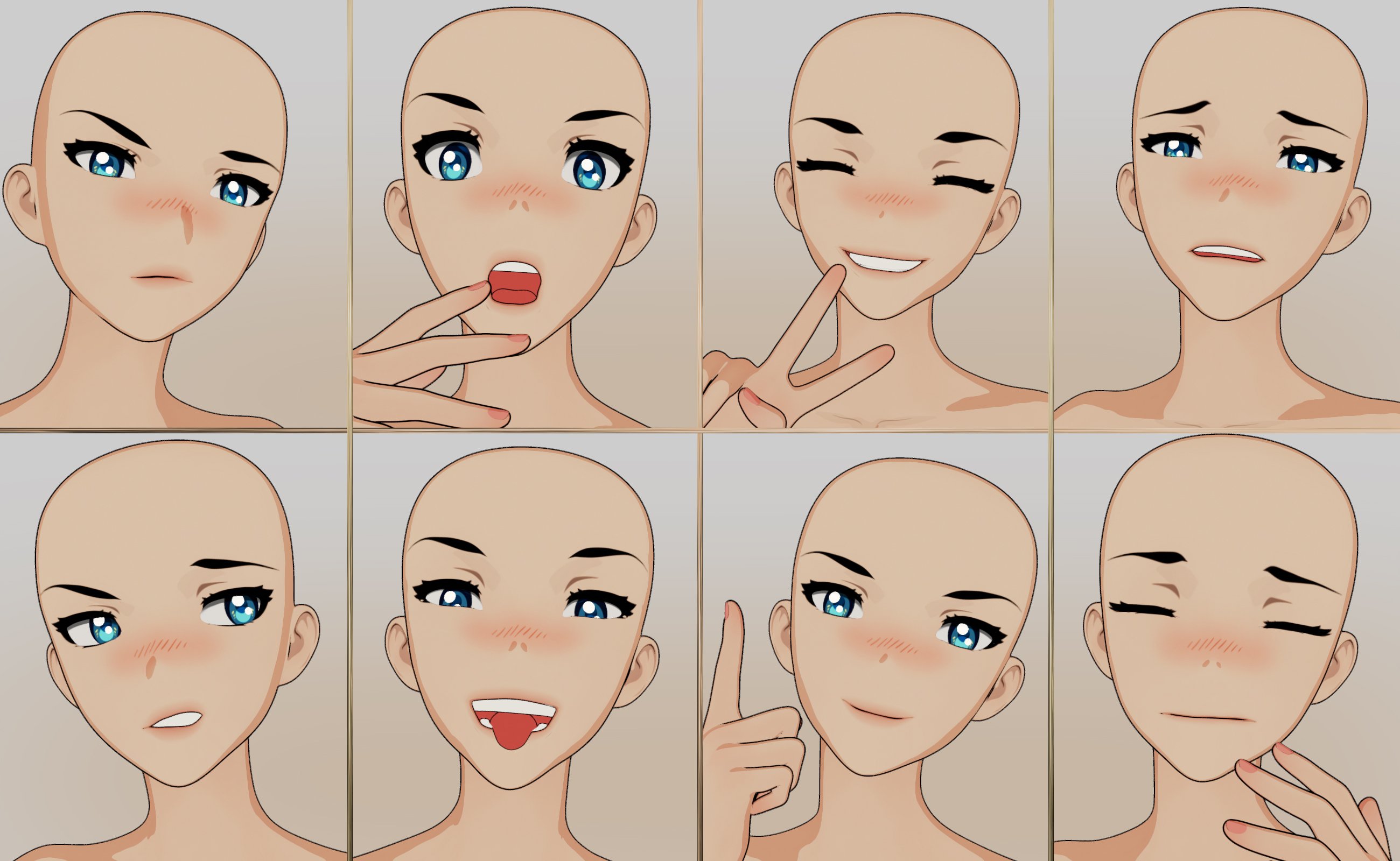 Genesis 9 Anime Base Expressions | Daz 3D