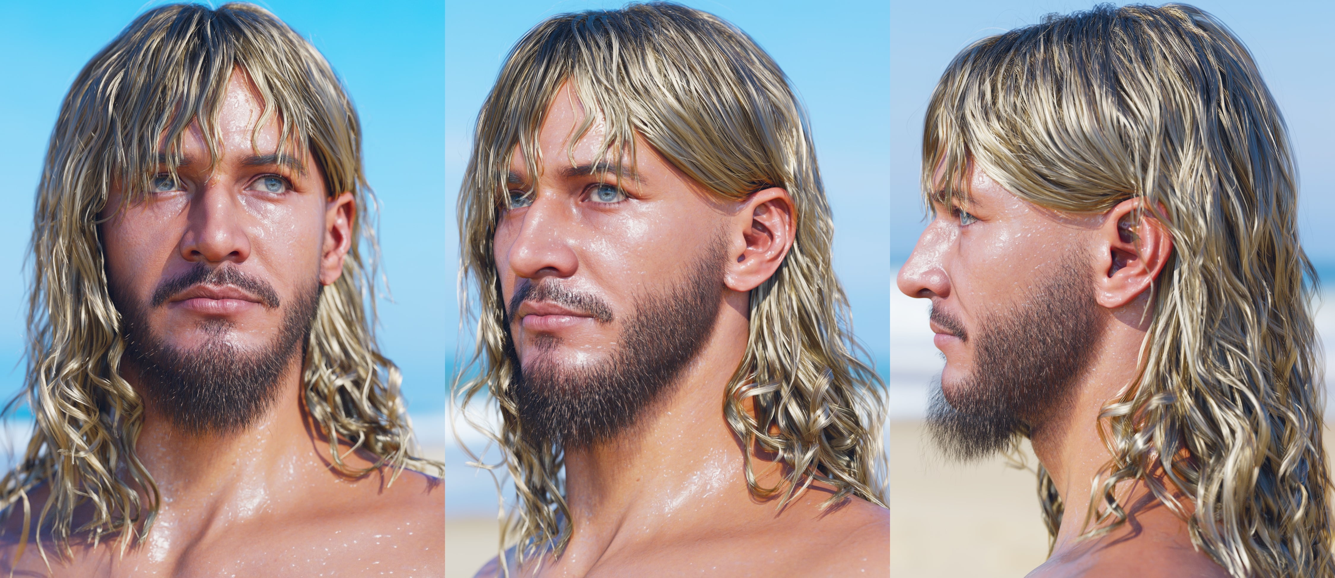 dForce Wet Messy Bang Hair for Genesis 9, 8 and 8.1 Female | Daz 3D