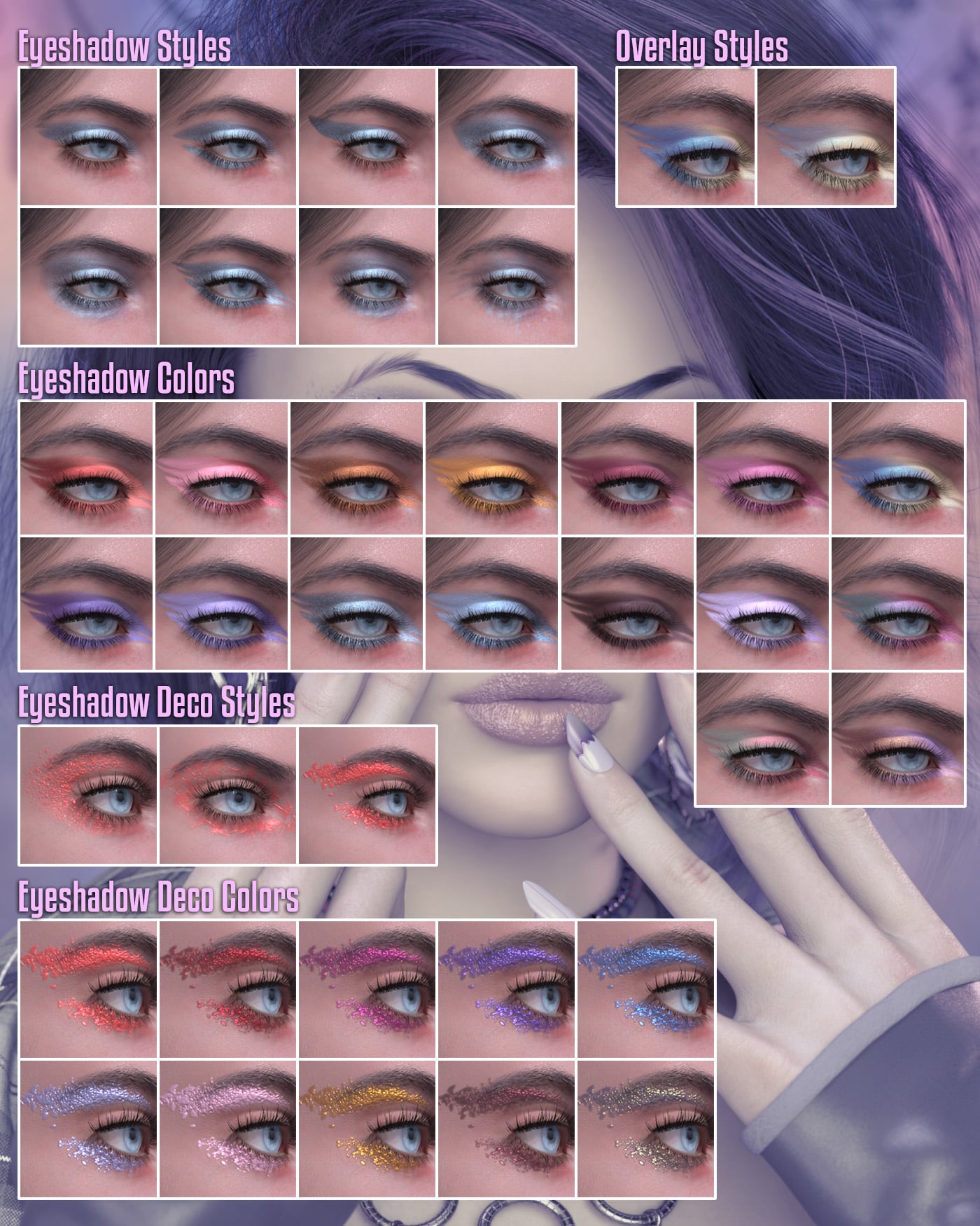 Gothic Makeup Geoshells and Merchant Resource for Genesis 9 | Daz 3D