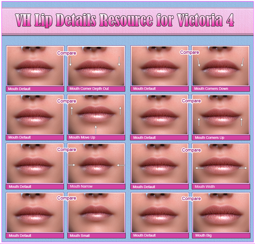 VH Lip Details Resource | Daz 3D