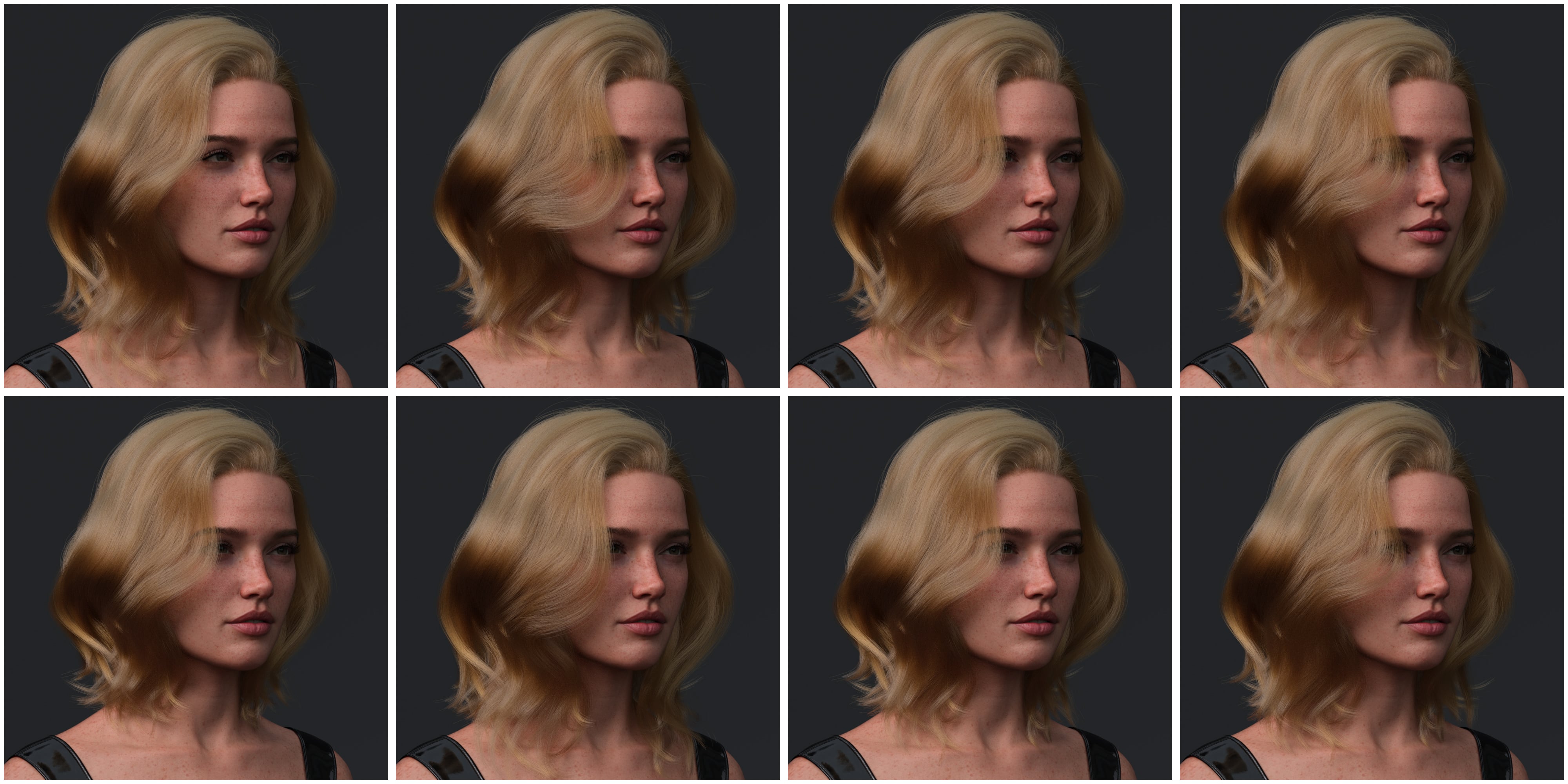 dForce Strand-Based Voluminous Wavy Bob Style Hair for Genesis 9 and 8 ...