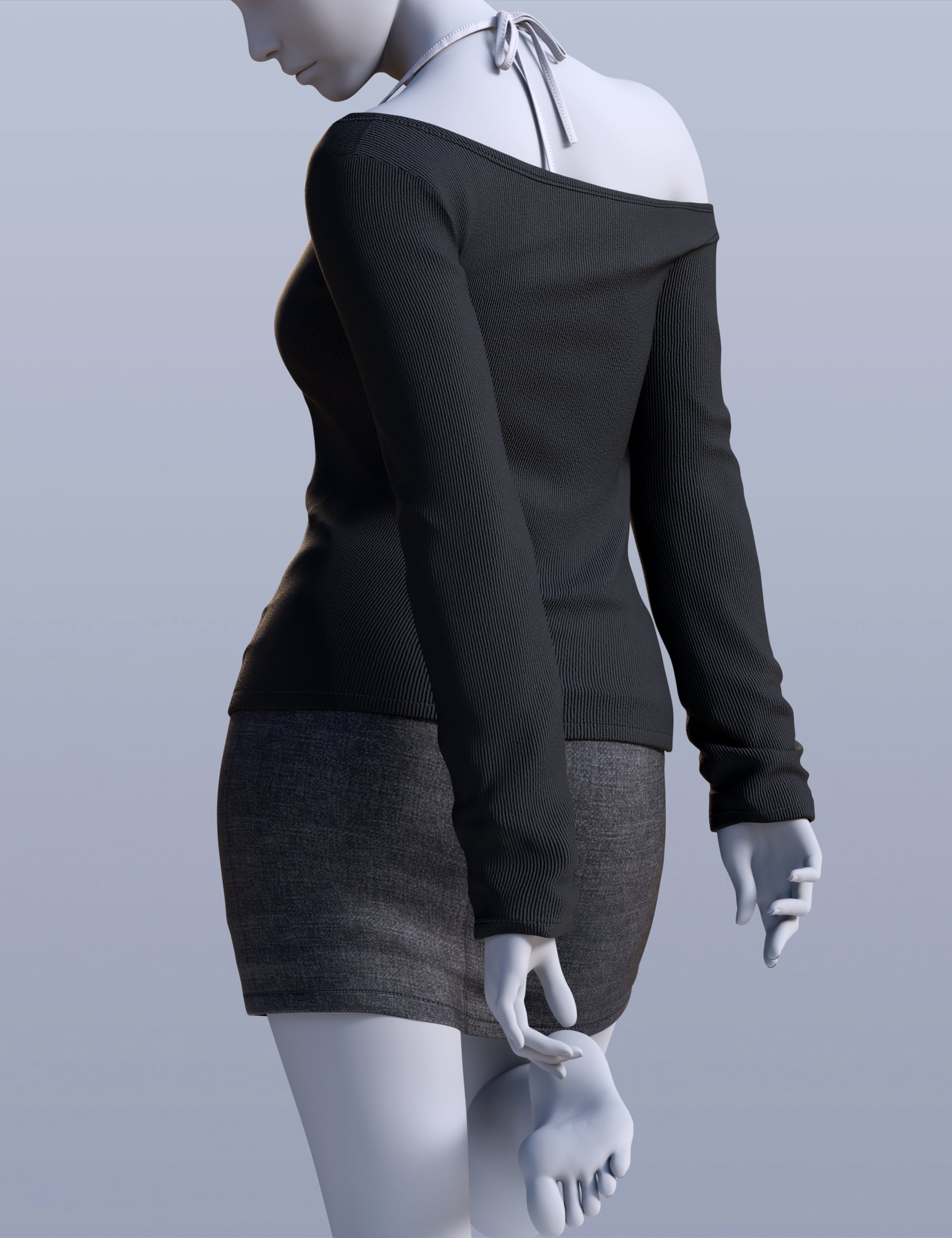 dForce BS Off Shoulder Suit for Genesis 9 | Daz 3D