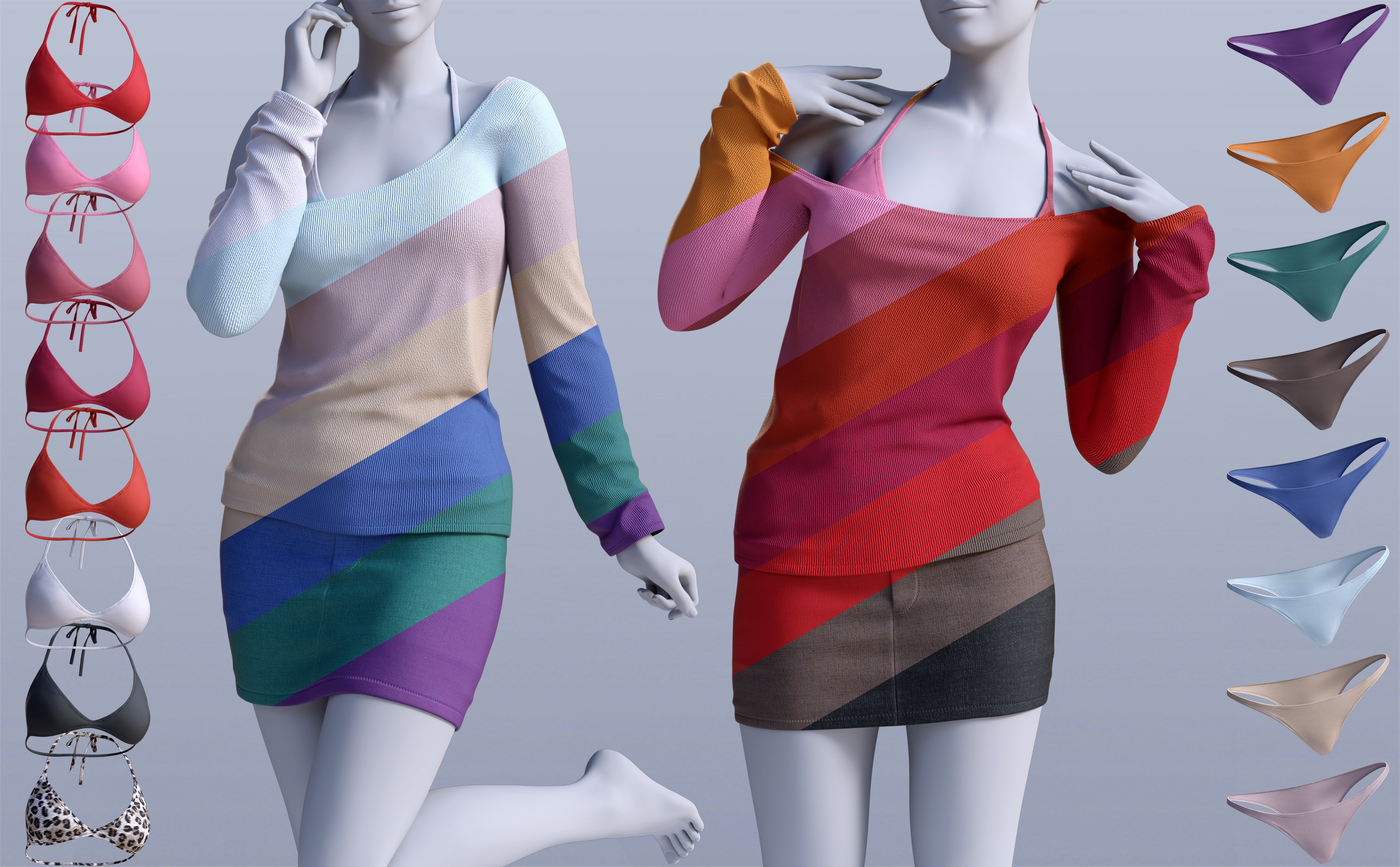 dForce BS Off Shoulder Suit for Genesis 9 | Daz 3D