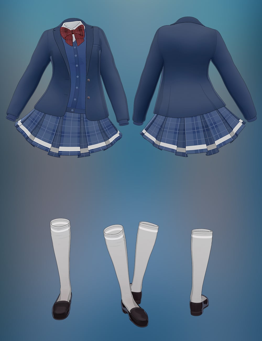 dForce Tensai School Uniform for Genesis 9 Toons | Daz 3D