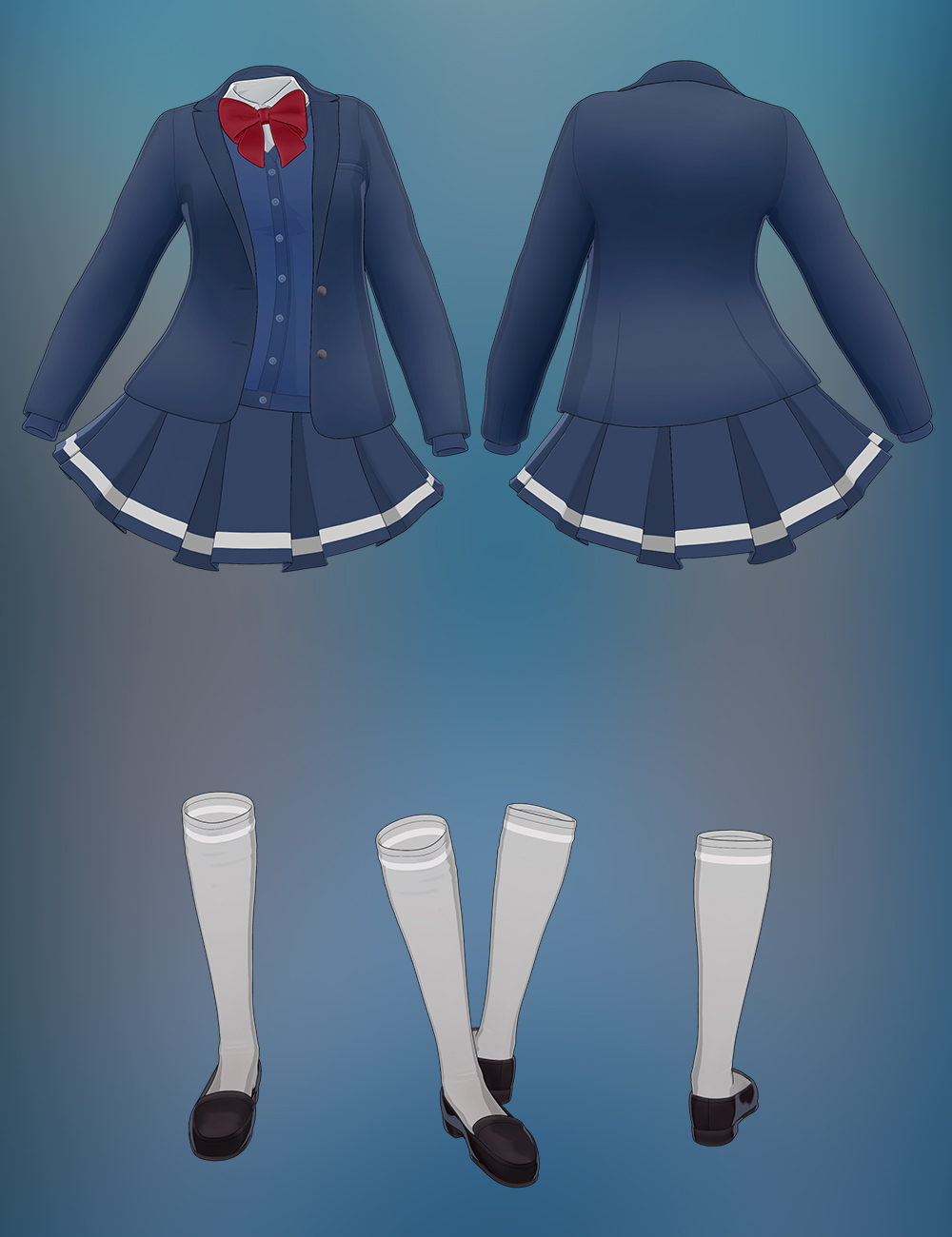 dForce Tensai School Uniform for Genesis 9 Toons | Daz 3D