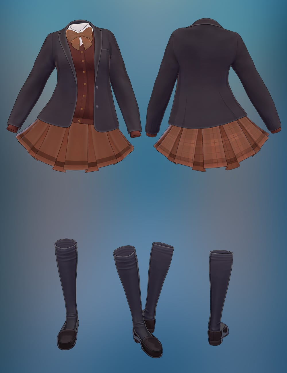 Tensai School Uniform Texture Add-On | Daz 3D