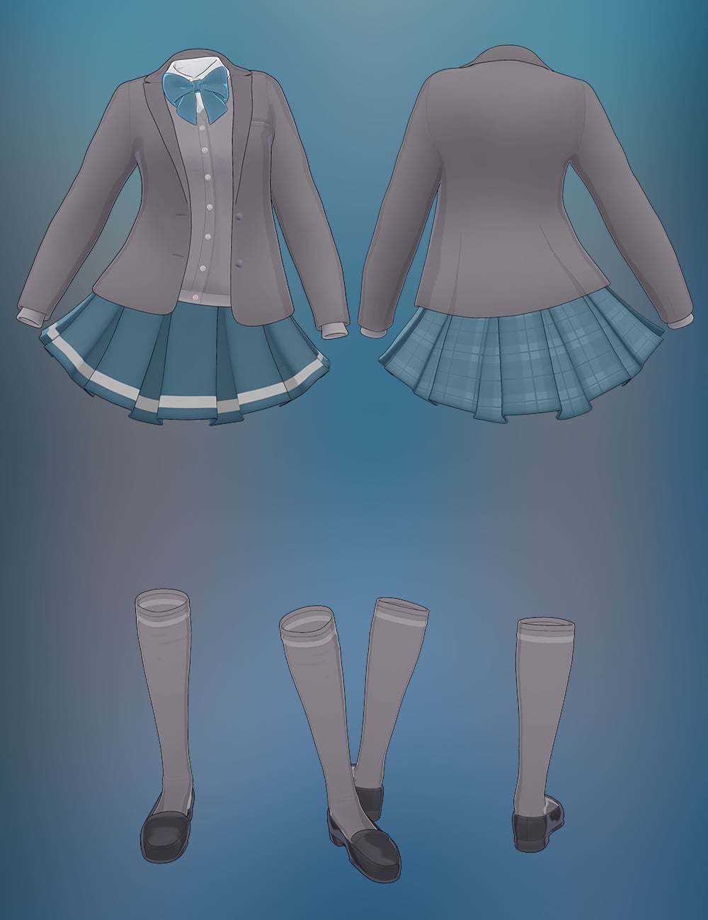 Tensai School Uniform Texture Add-On | Daz 3D