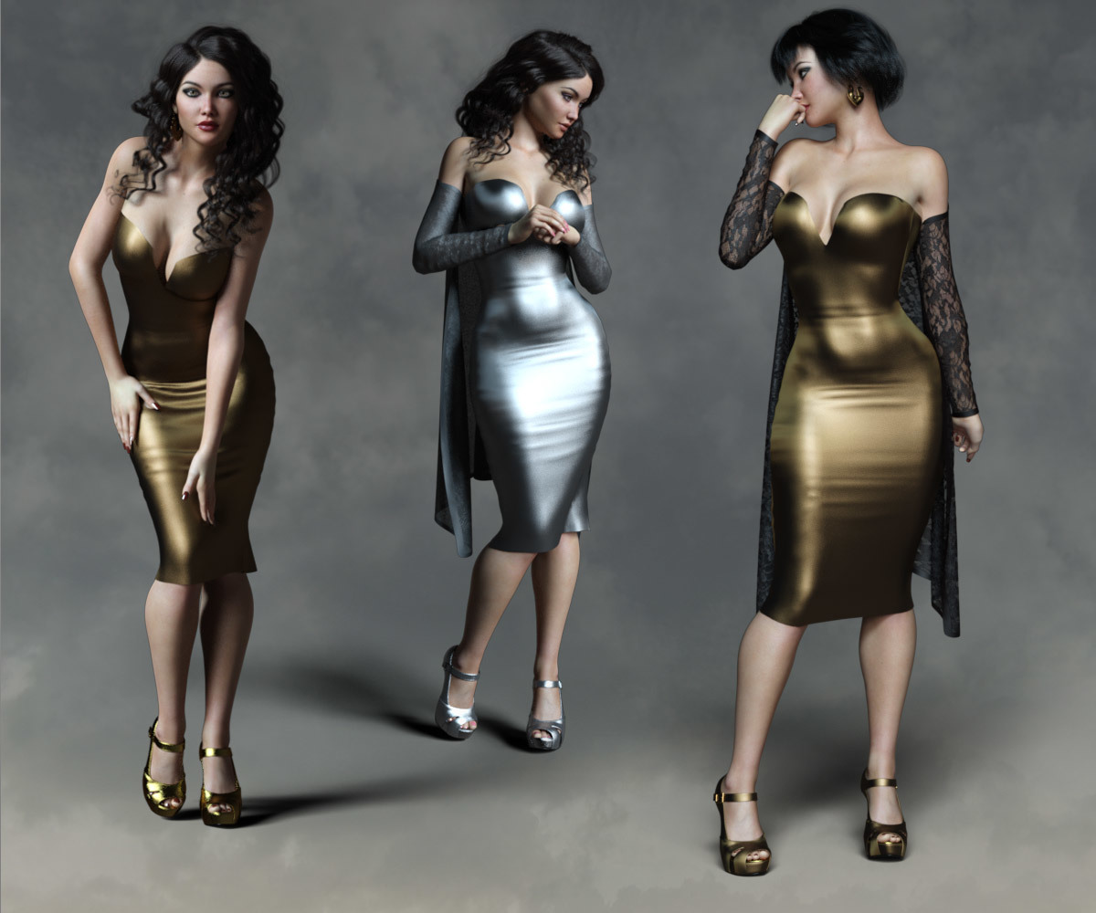 Lorena dForce Dress and Jacket | Daz 3D