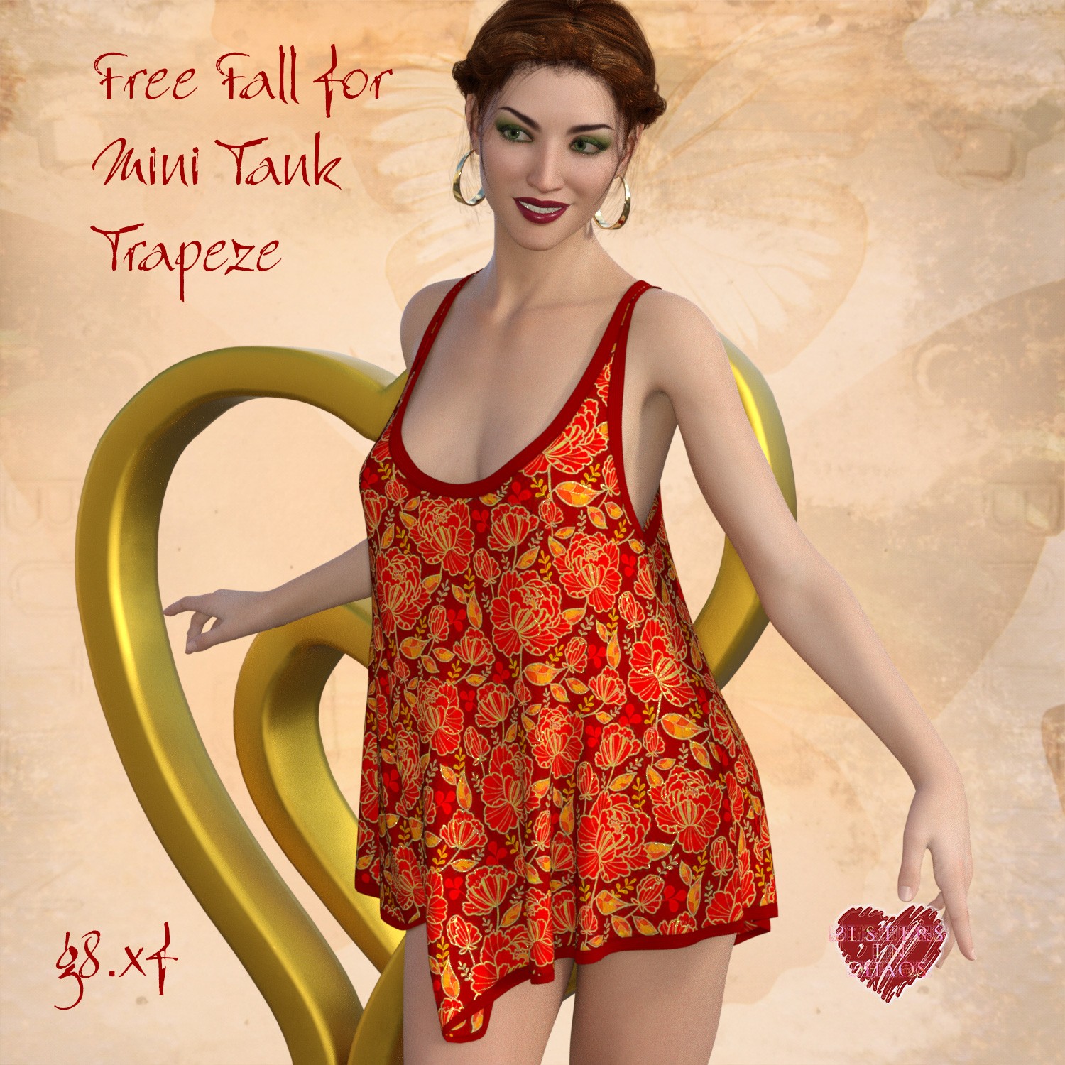 Free Fall for Missy Trapeze Tank | Daz 3D