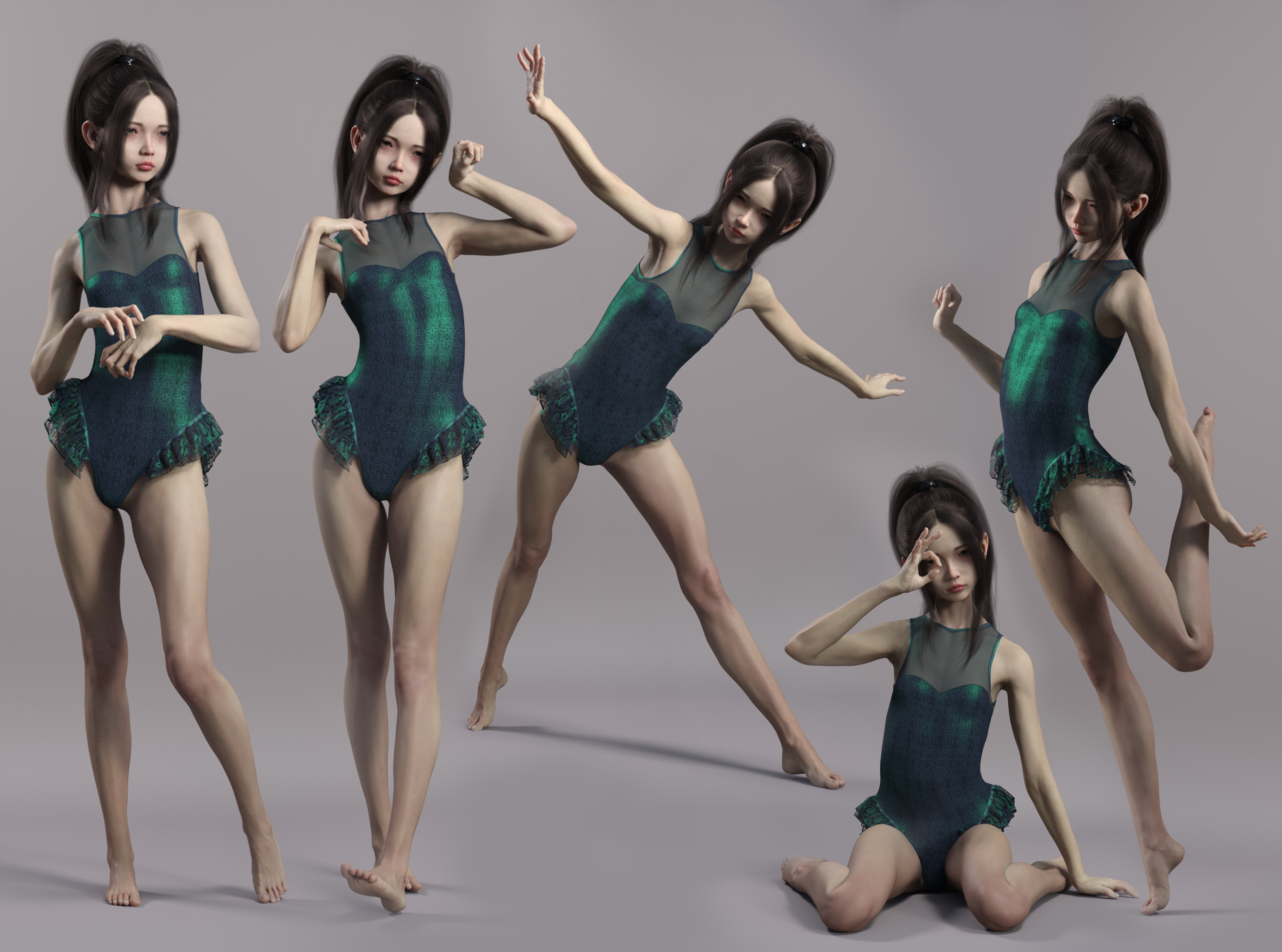GF Cute Action 45 Poses Set for Genesis 9 and Genesis 8 Female | Daz 3D
