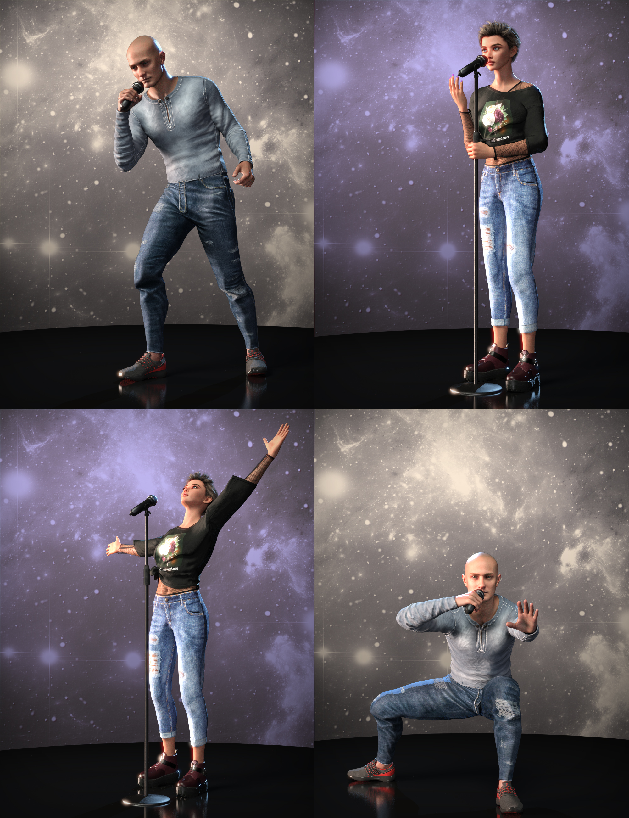 MD Singing Poses and Props for Genesis 9 | Daz 3D