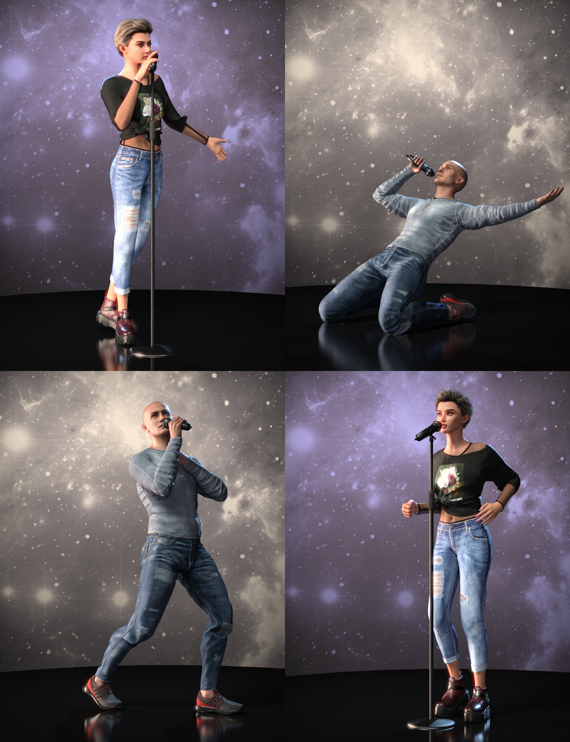 MD Singing Poses and Props for Genesis 9 | Daz 3D