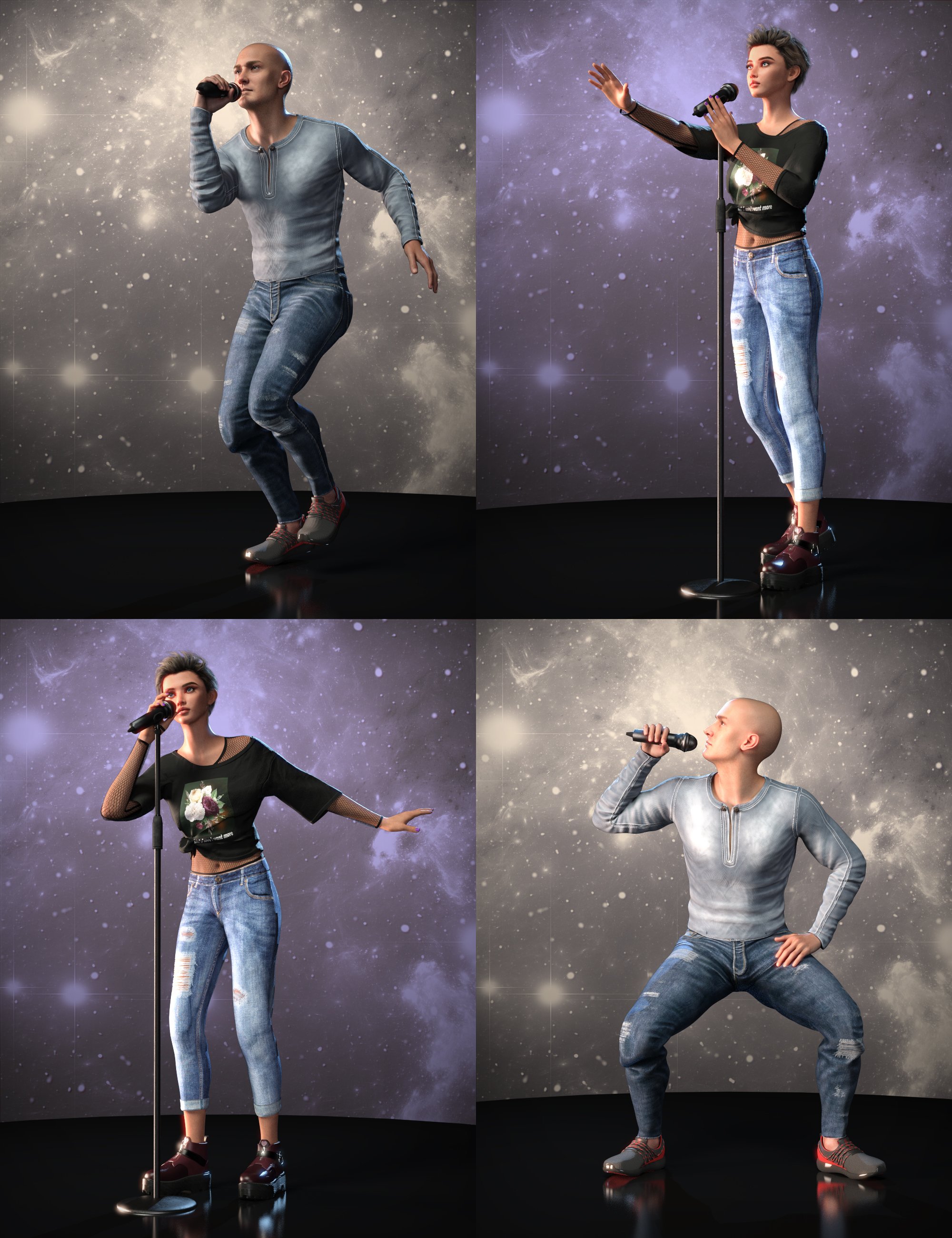 MD Singing Poses and Props for Genesis 9 | Daz 3D