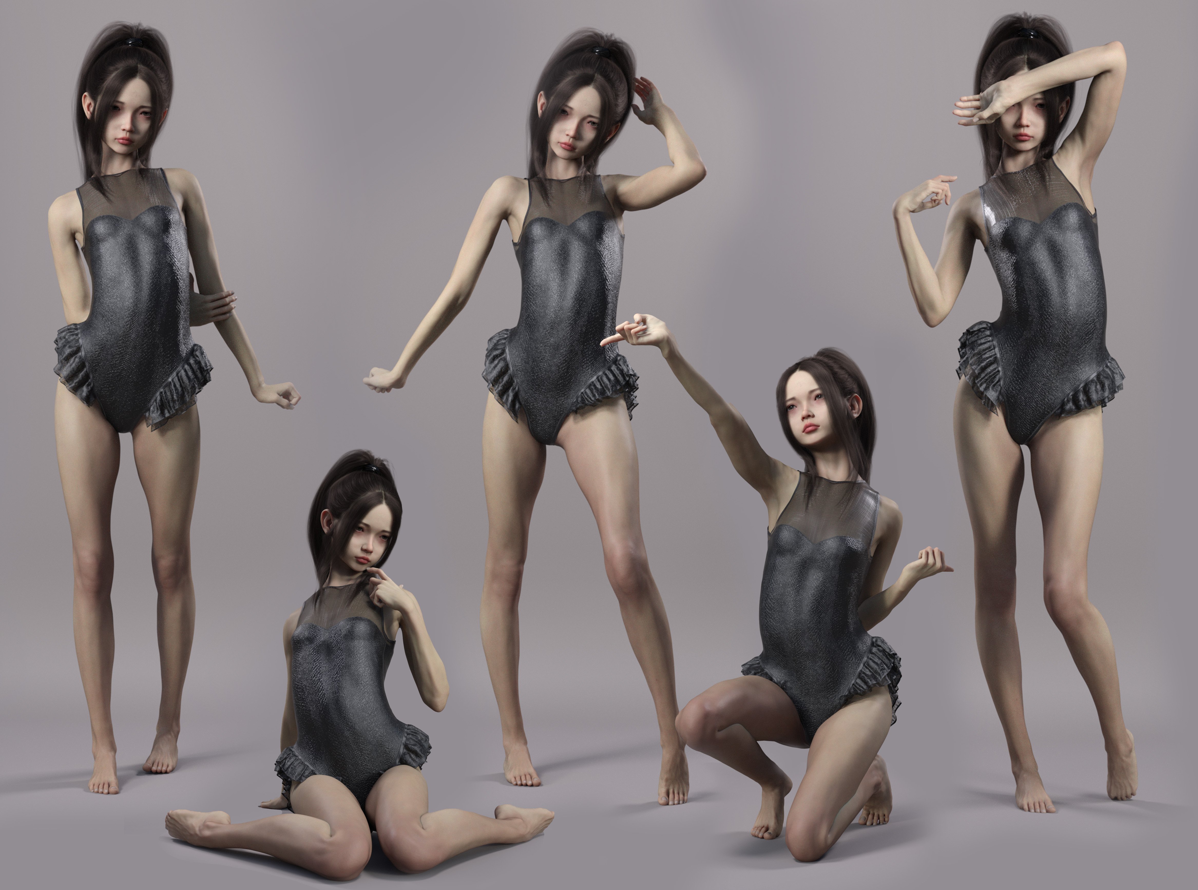 Sakuya HD Character, dForce Clothing and Pose Bundle for Genesis 9 | Daz 3D