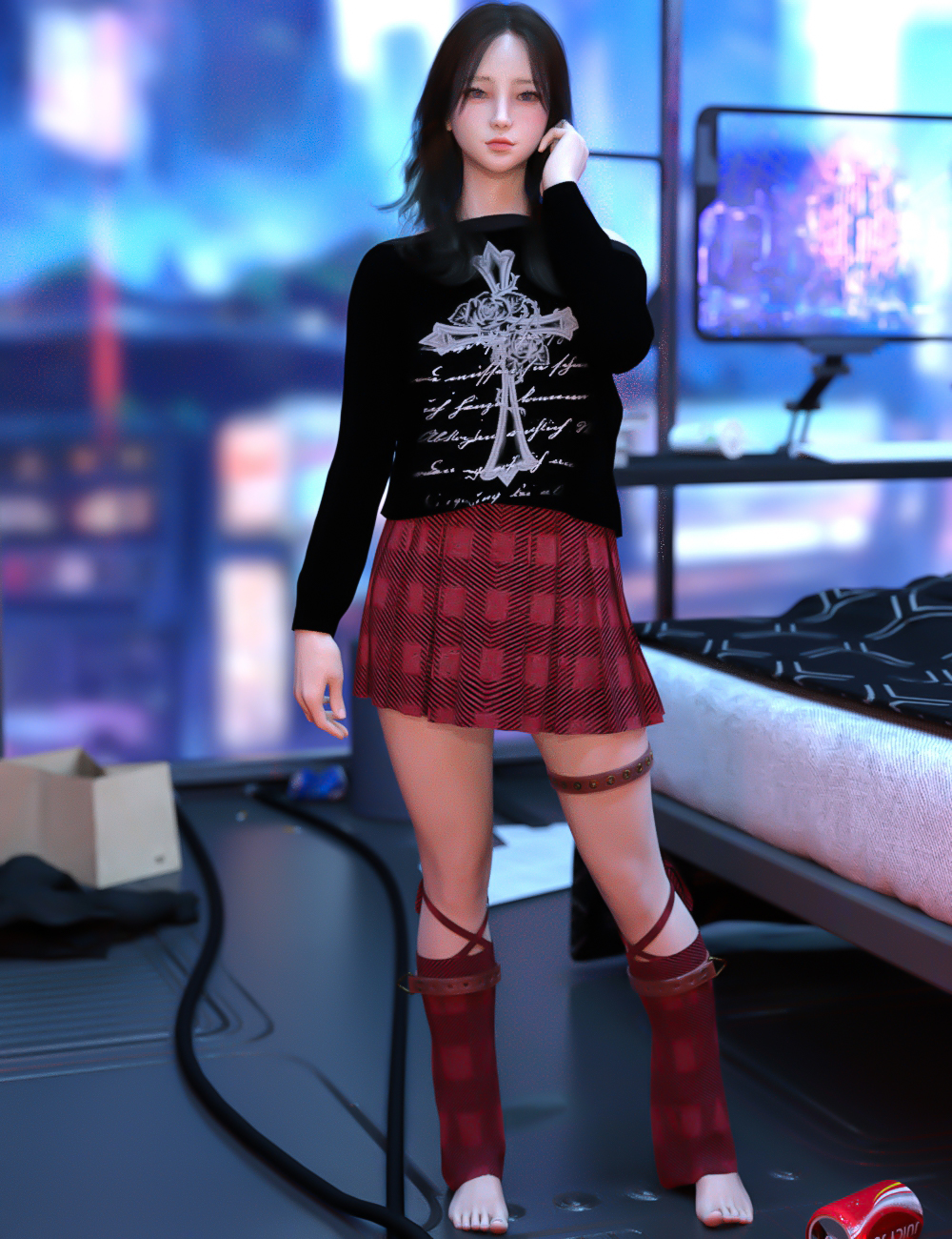 dForce EG Punk Costumes for Genesis 9 | Daz 3D