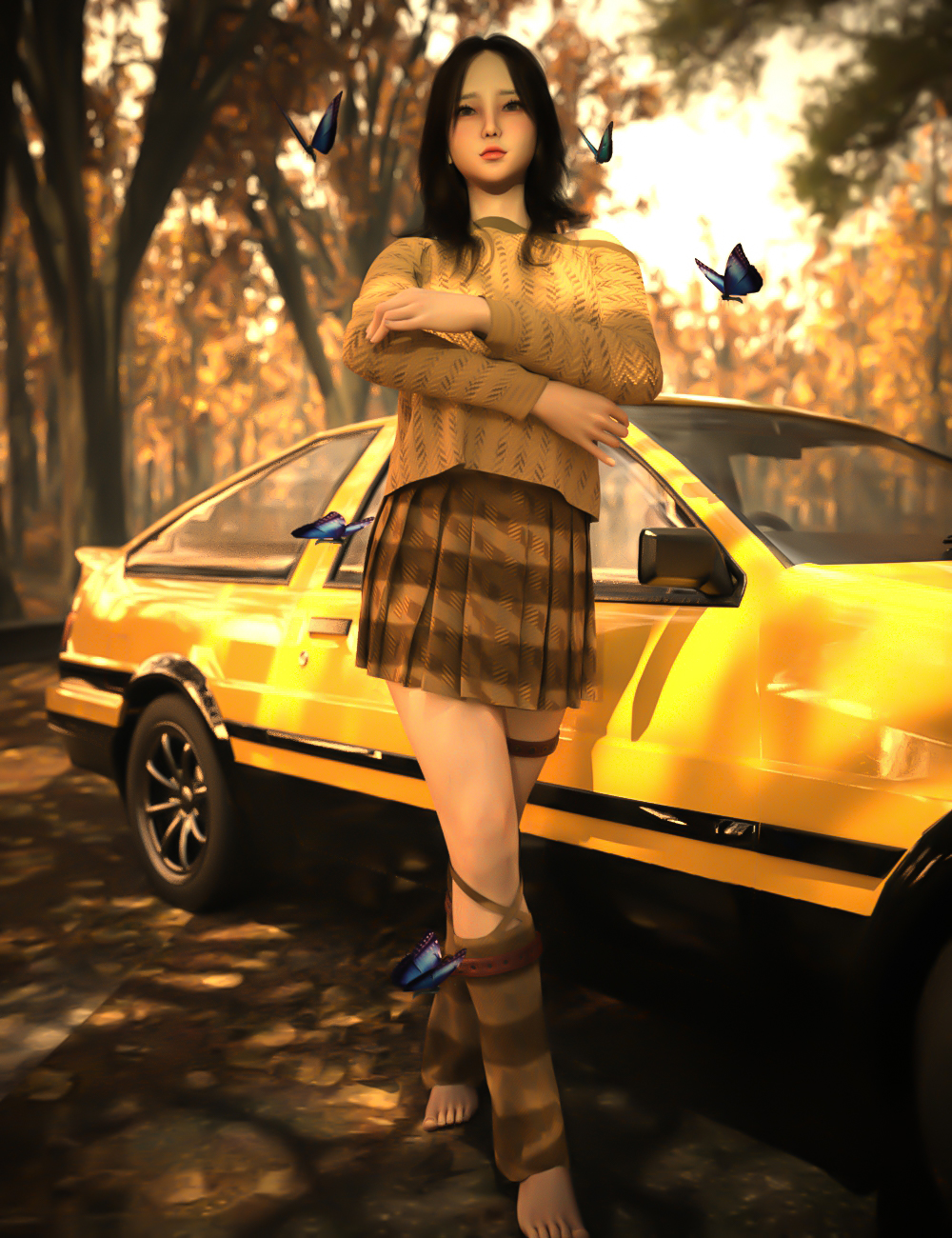 dForce EG Punk Costumes for Genesis 9 | Daz 3D