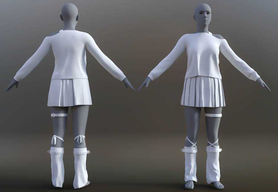 dForce EG Punk Costumes for Genesis 9 | Daz 3D