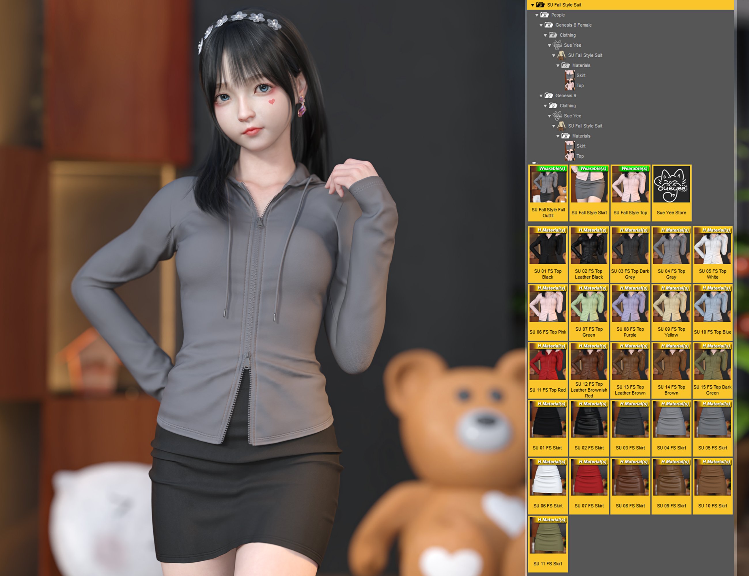 dForce SU Fall Style Suit for Genesis 9, 8.1, and 8 Female | Daz 3D