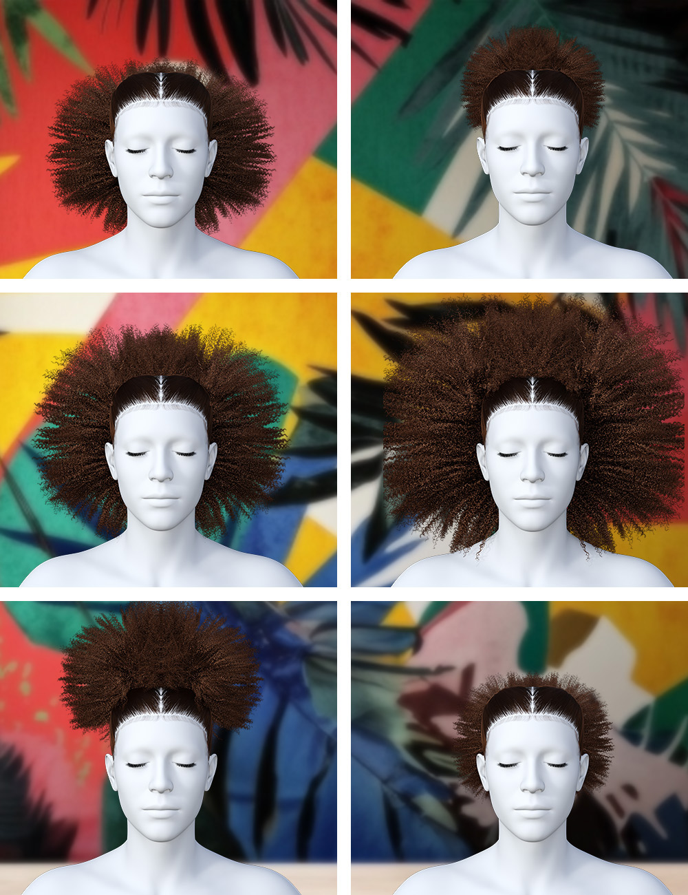 Kim 90s Afro Puff for Genesis 9 | Daz 3D