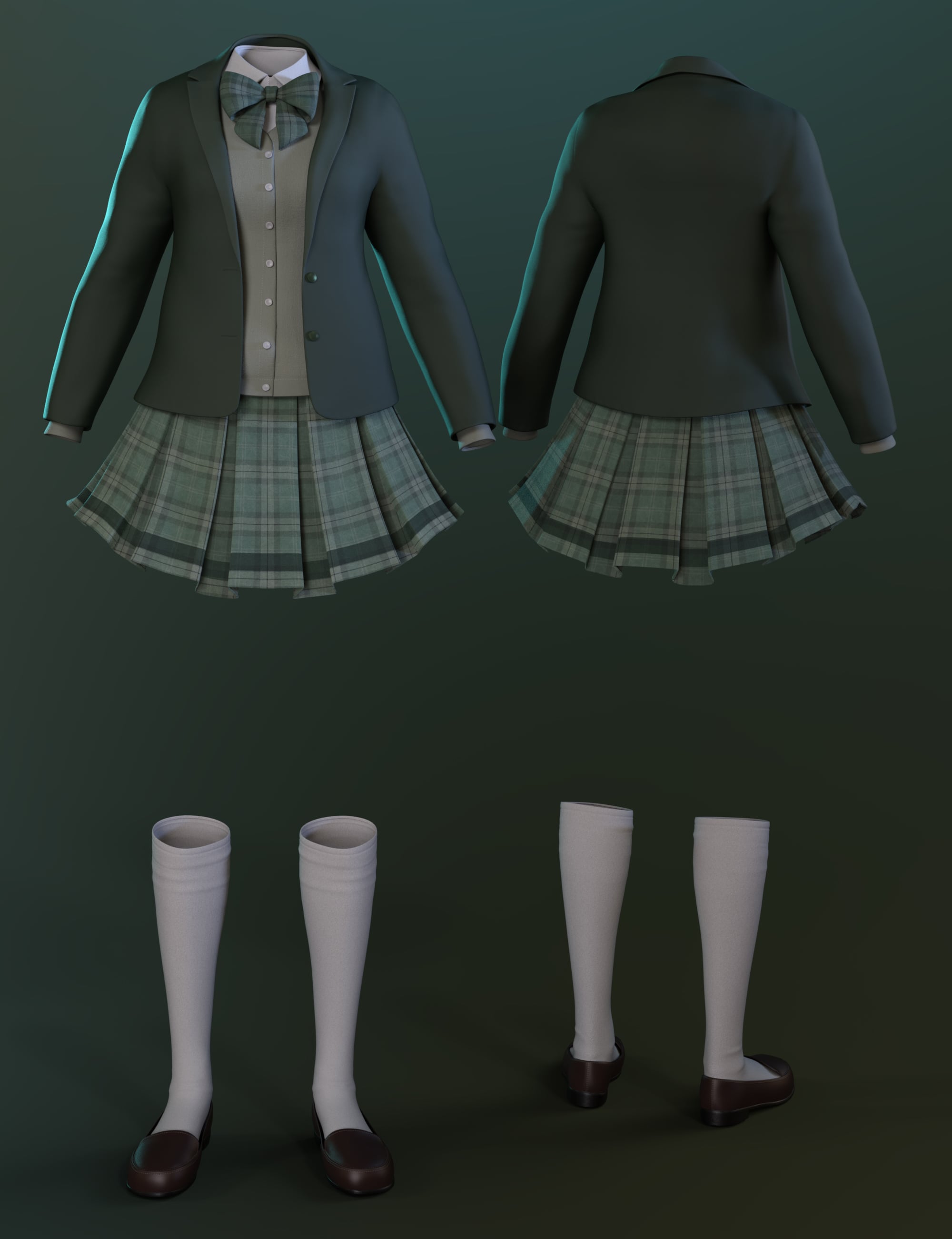 Tensai School Uniform Texture Add-On Iray | Daz 3D