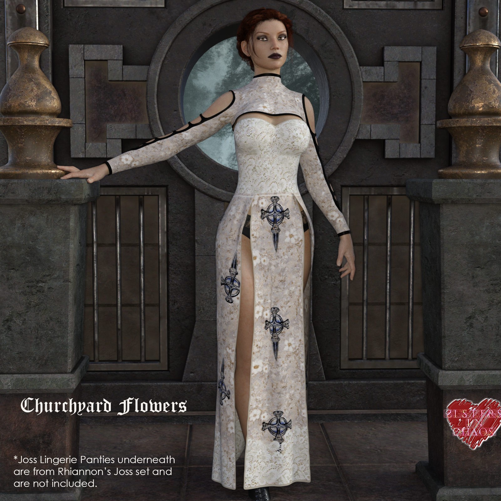 Moonlight Add-On for Gothic Dress 2 for Genesis 8xF | Daz 3D