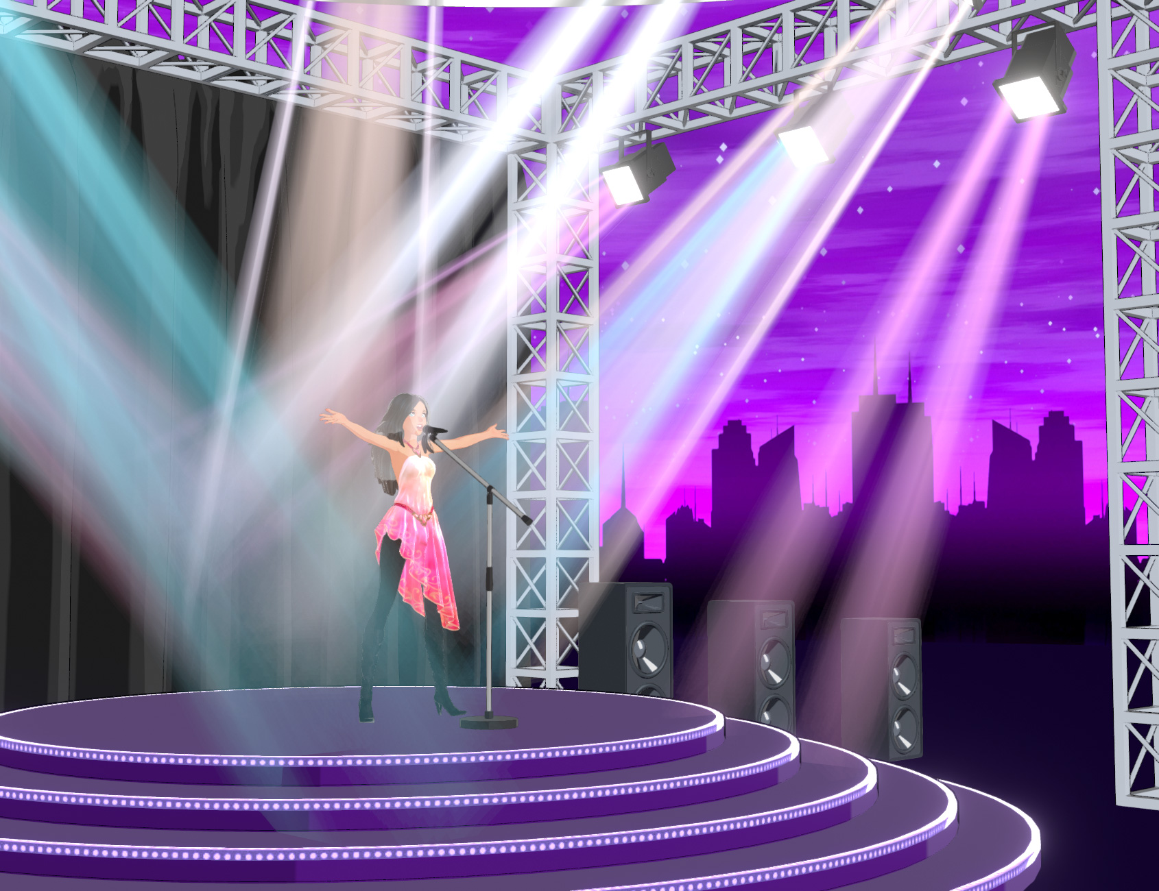 Toon Stage Construction Kit | Daz 3D
